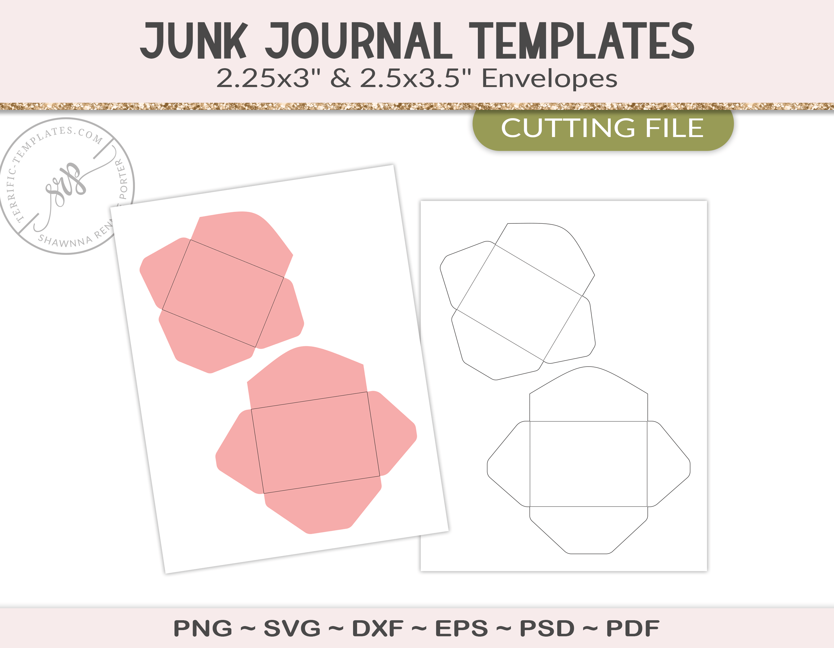 Junk journal envelope and card template (JL70) - Payhip