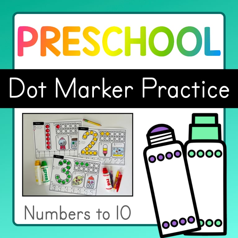 Preschool Dot Marker Number Practice - Numbers to 10