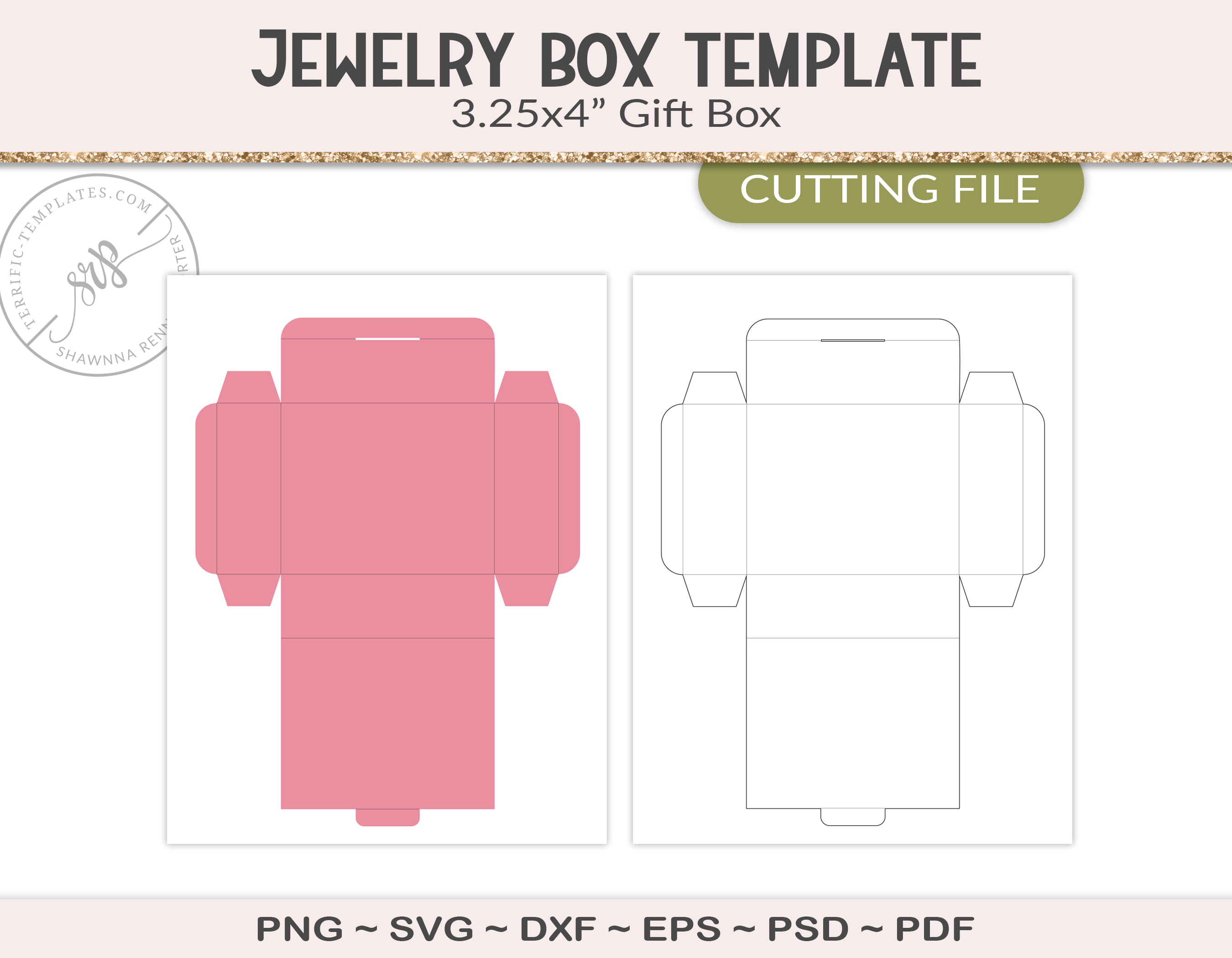 Jewelry Gift Box Template (JT33) - Payhip