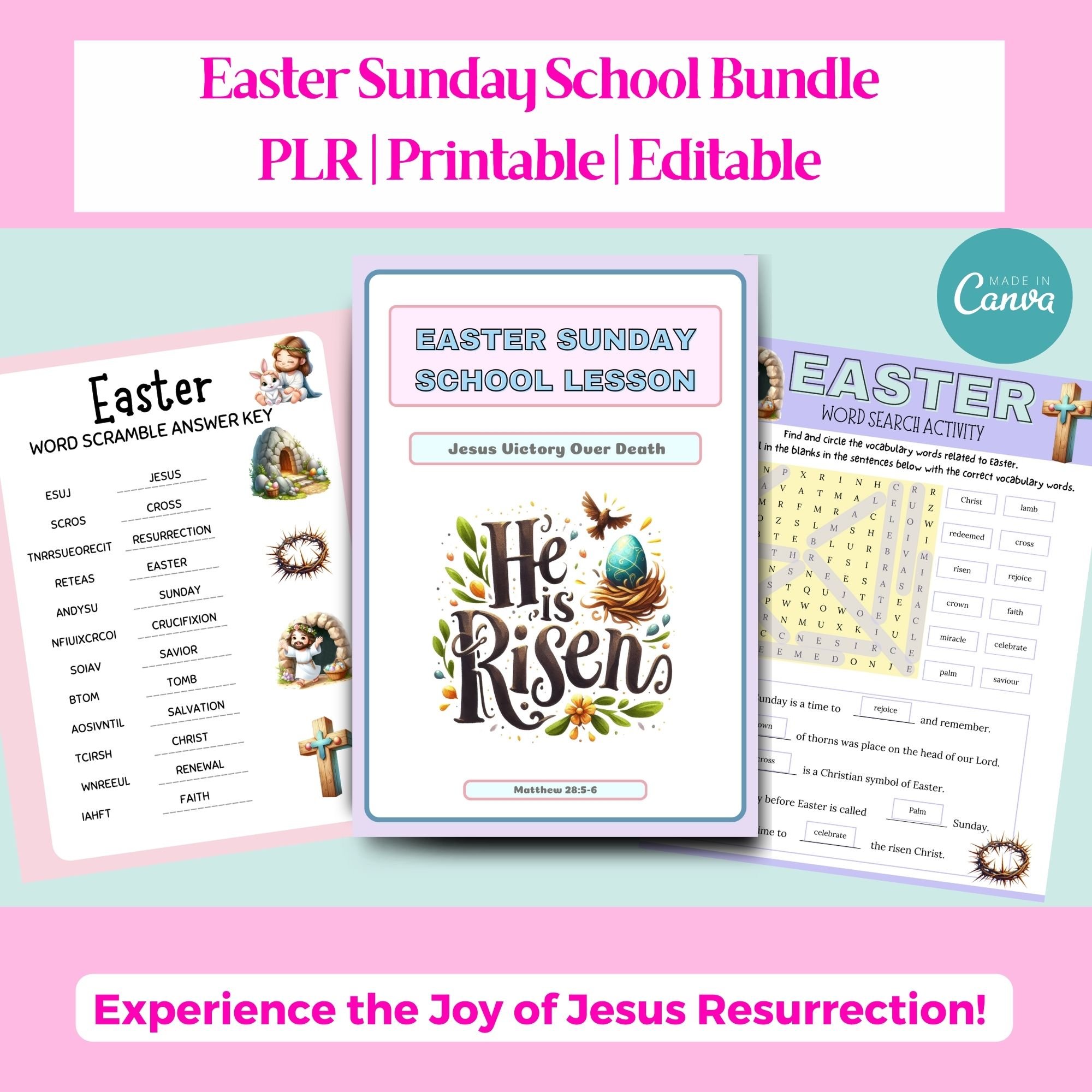 Easter Sunday School activity and lesson Bundle: Experience the Joy of ...