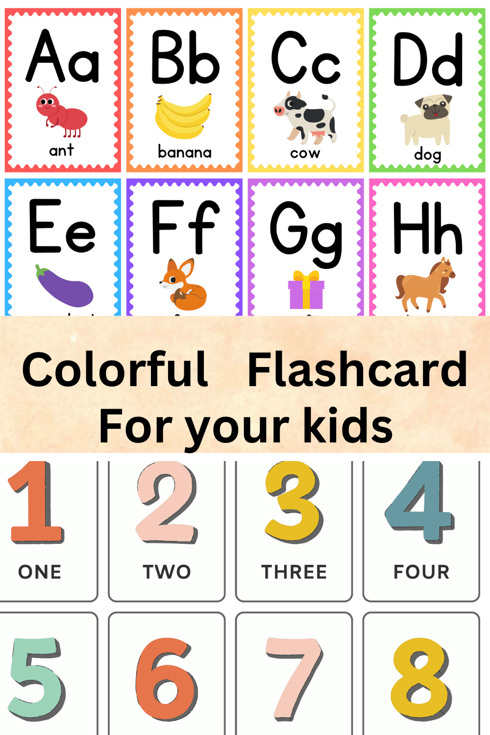 Colorful Flashcards Alphabet and Number and Sight Words - Payhip
