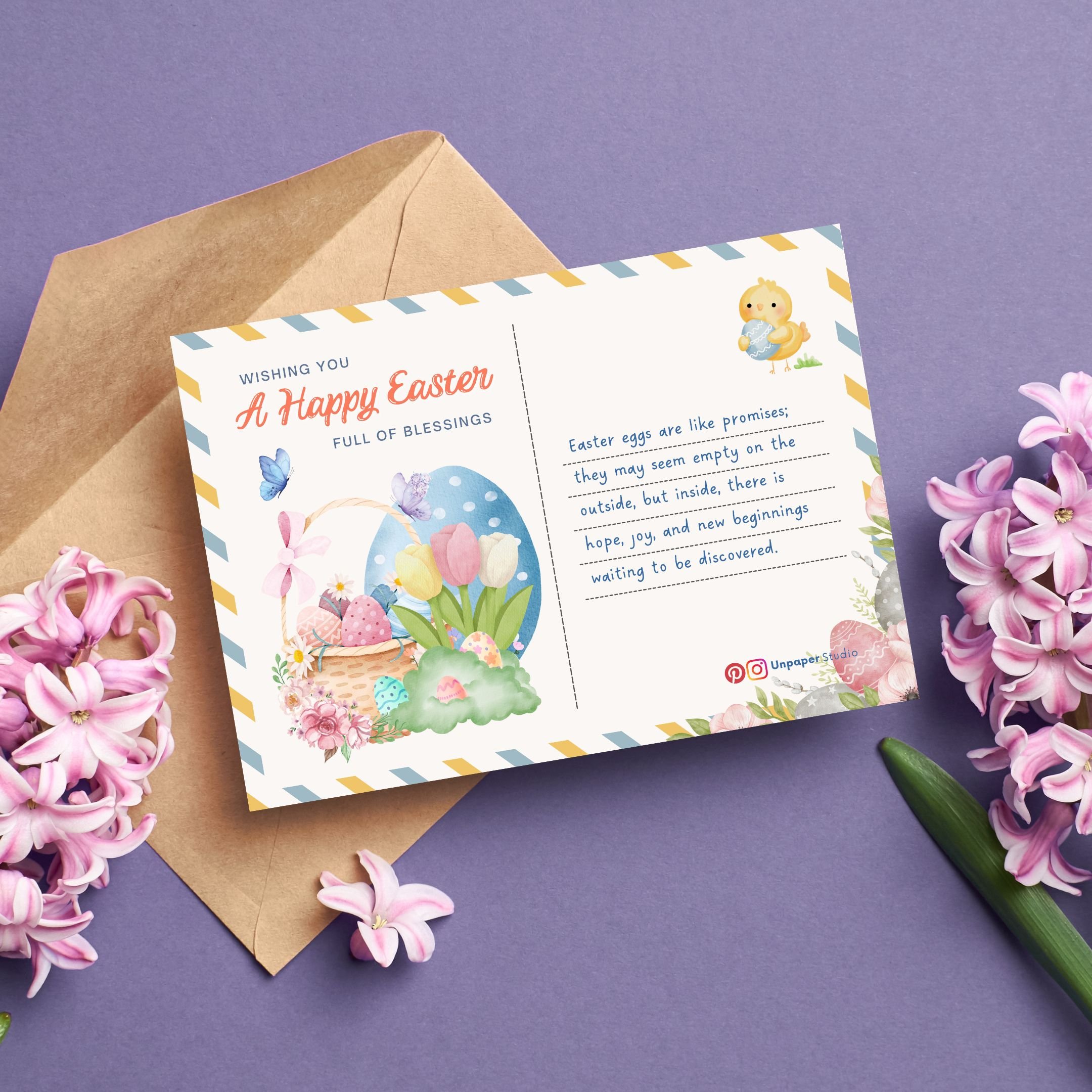 Easter Greeting Card 01 | Flowery Basket - Payhip