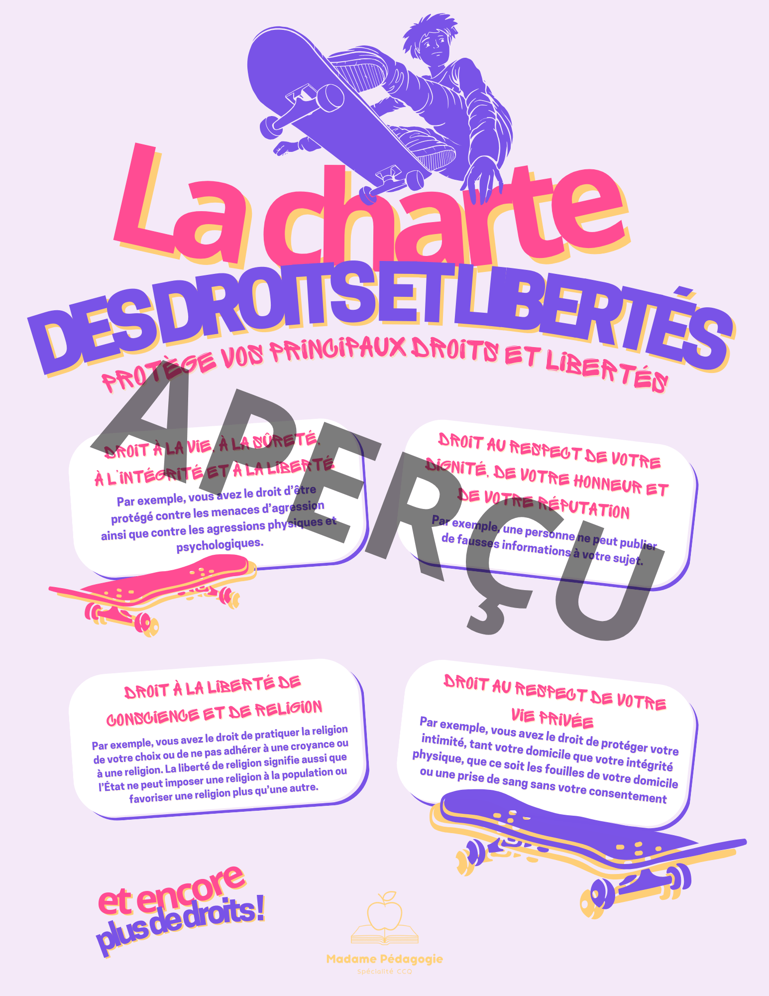 Affiche - La charte des droits et libertés - Payhip
