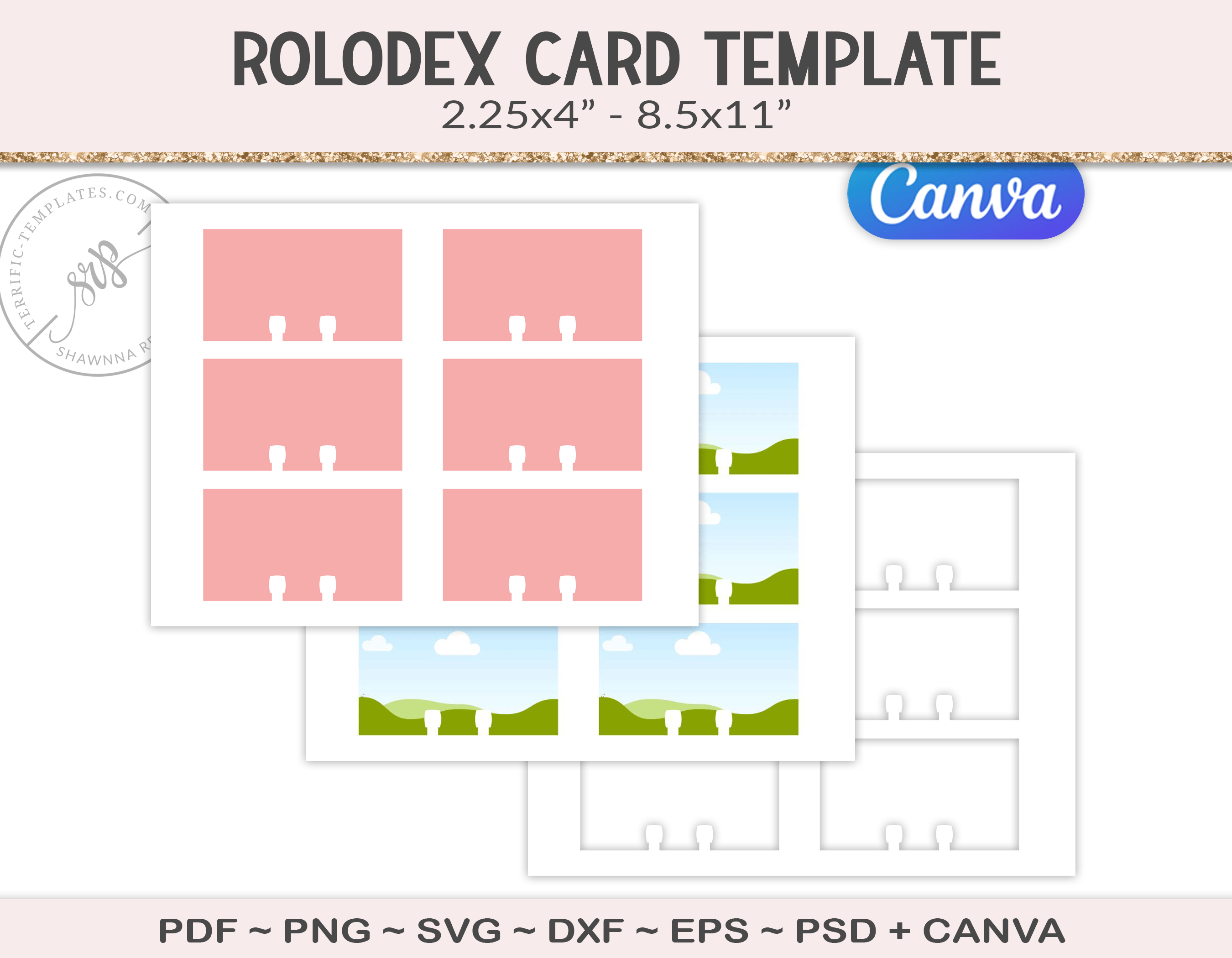 Blank rolodex card template (PS13) - Payhip