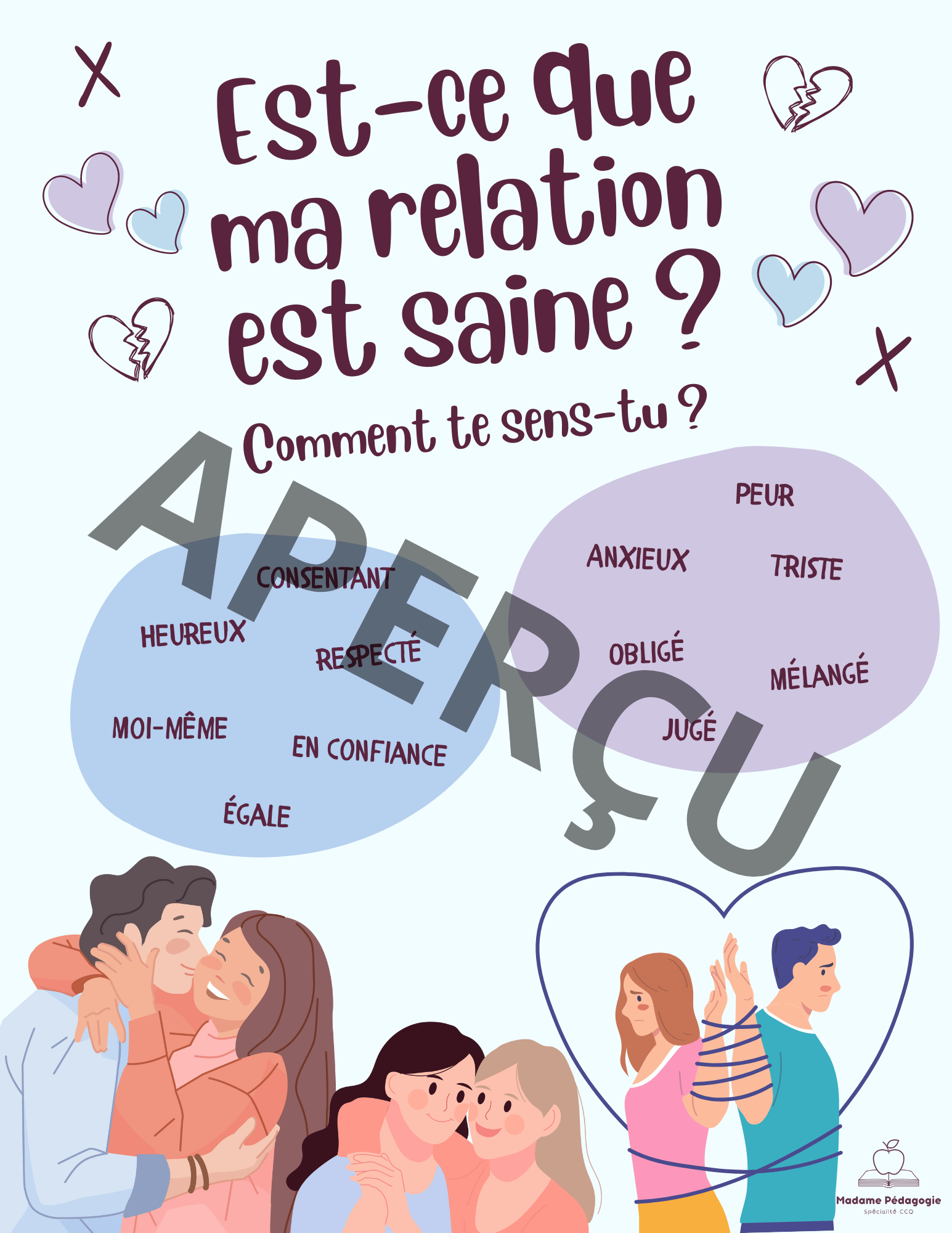Affiche - Les relations saines et toxiques - Payhip
