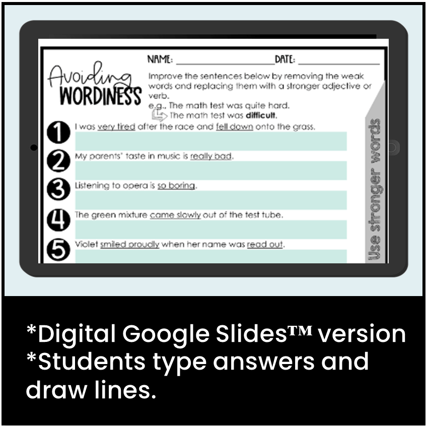 Wordiness and Redundancy Digital and Printable Worksheets 7th, 8th ...