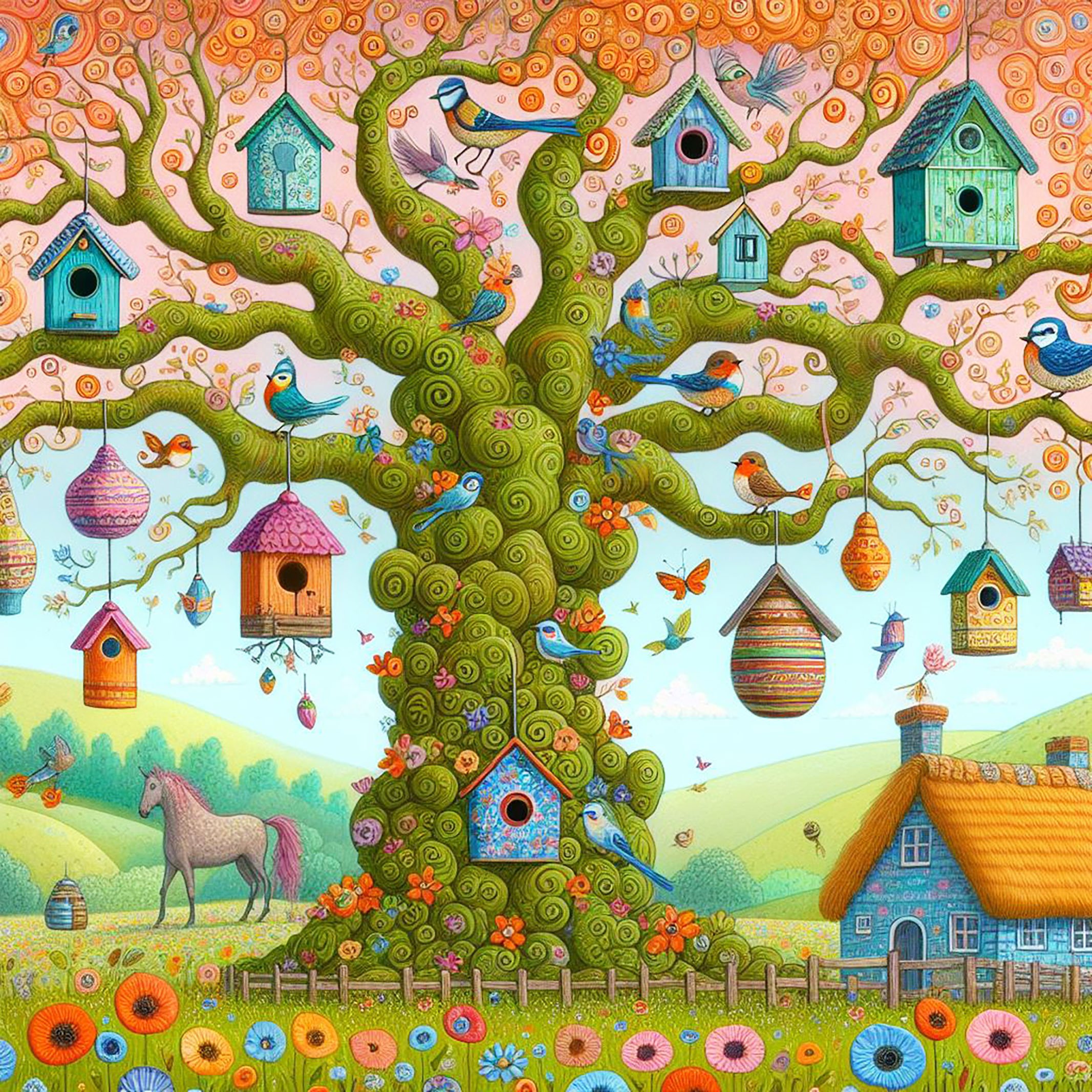 Whimsical WOrlds of Curly Trees & Birds 6 - Payhip