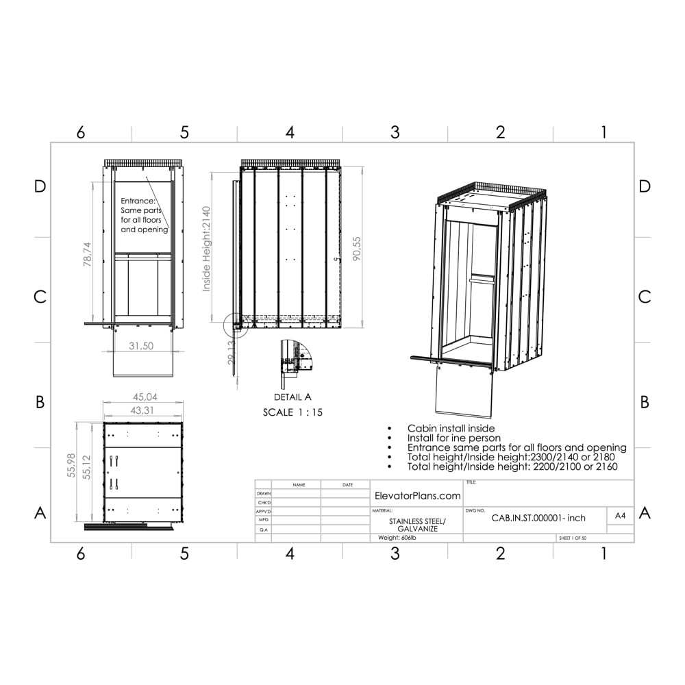 Standard Elevator Dimensions