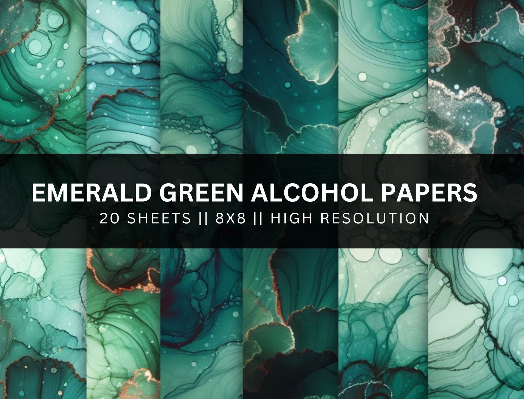Emerald Green Alcohol Ink Scrapbook Papers | Alcohol Ink Designs - Payhip