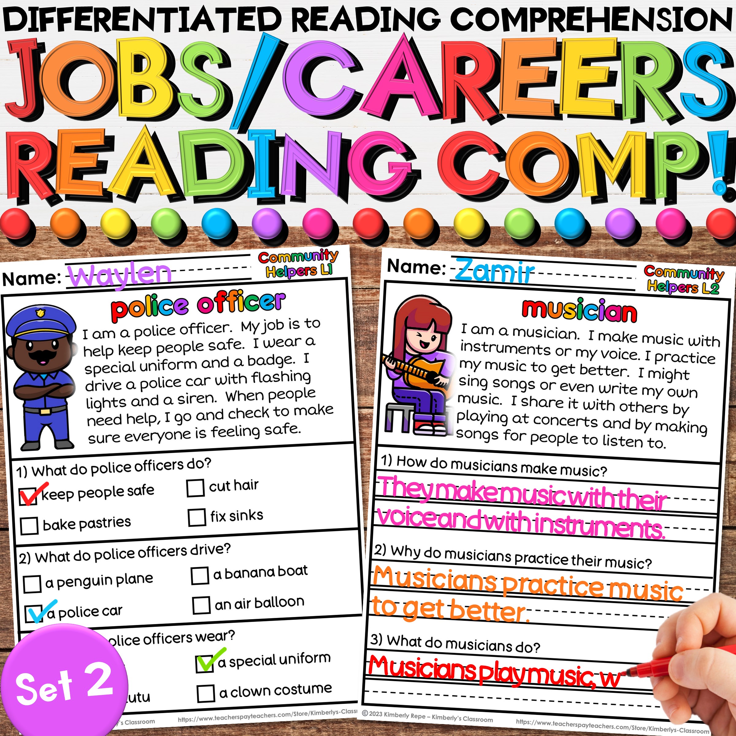 Community Helpers Reading Comprehension Passages - Set 2: for Social ...