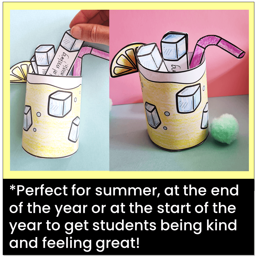Summer Kindness Craft Lemonade End of Year Start of Year Bulletin Board