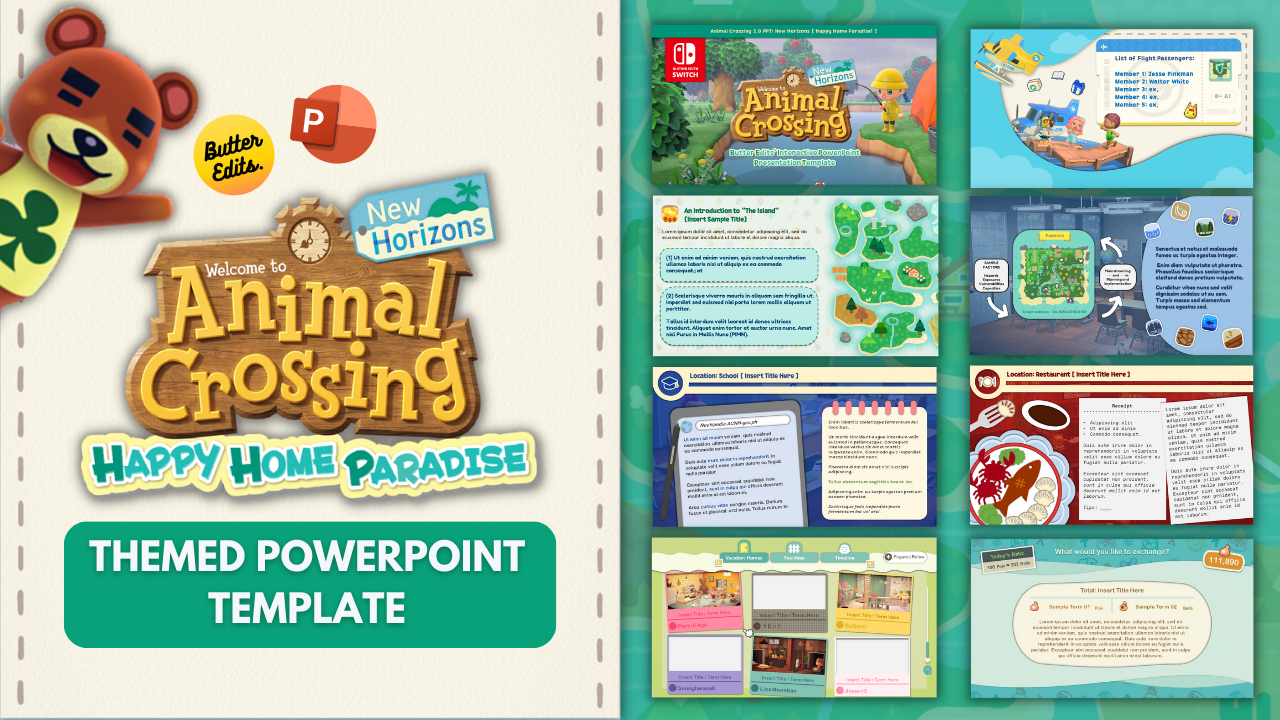 Animal Crossing Themed PowerPoint Template - Payhip