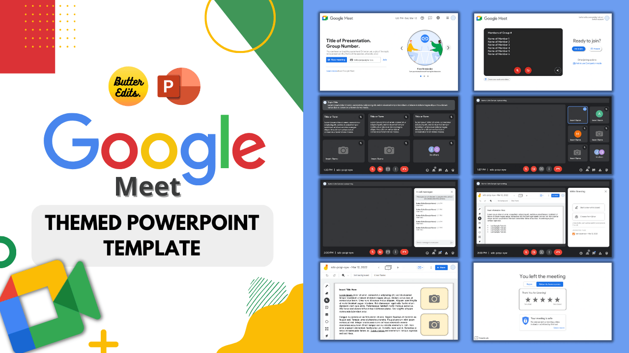 Google Meet Themed PowerPoint Template - Payhip