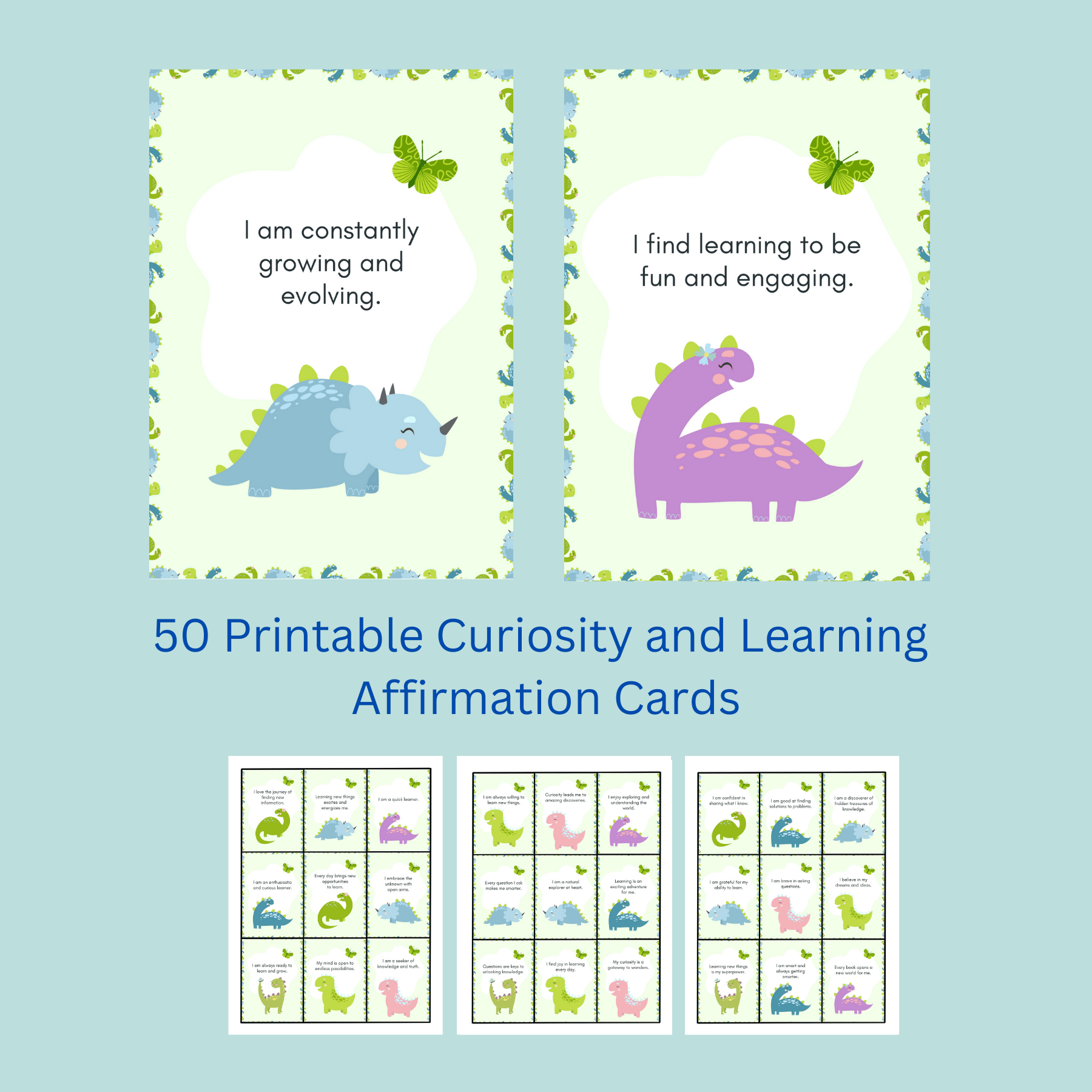 CURIOSITY AND LEARNING Affirmation Cards for Kids - Payhip