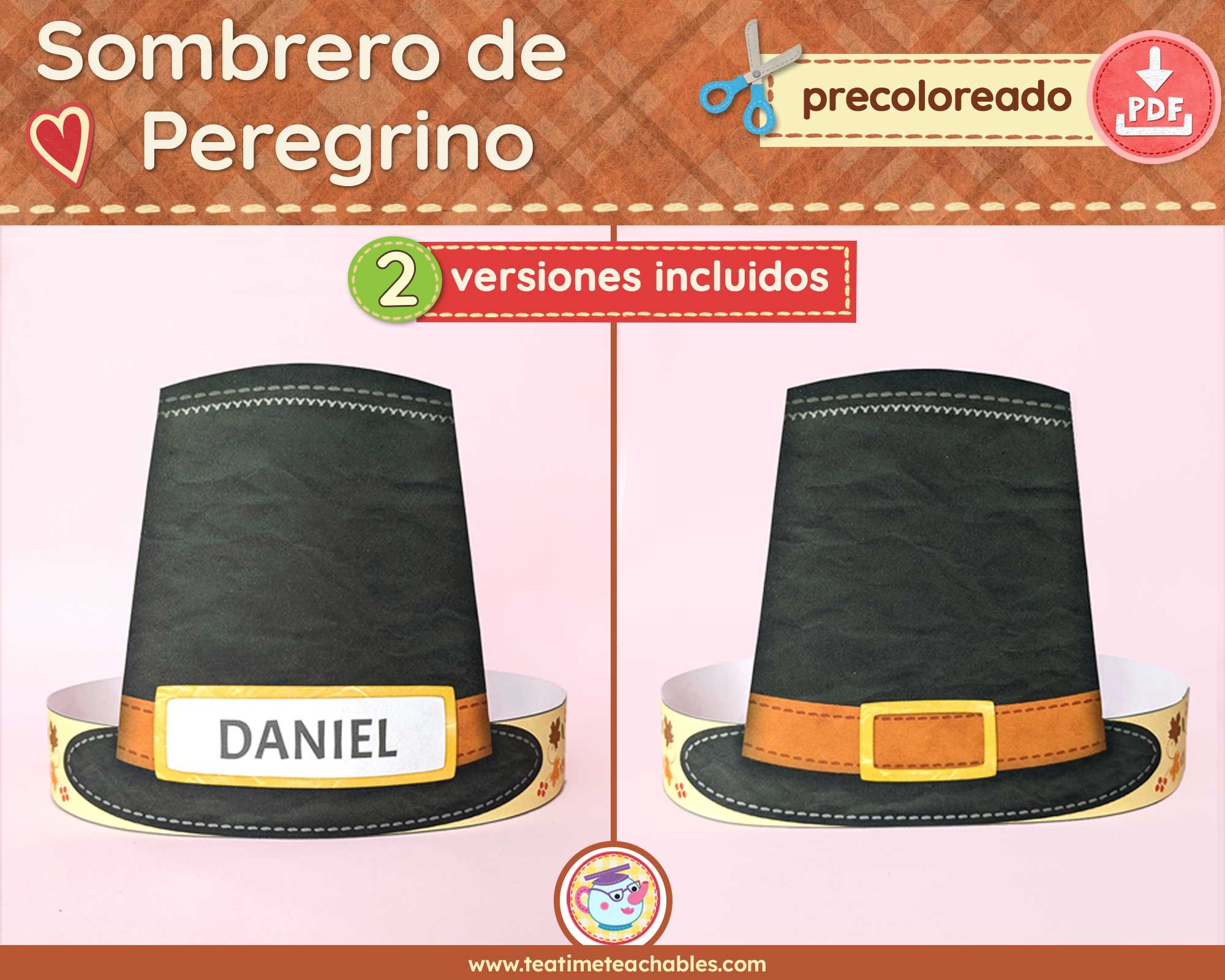 Sombrero de peregrino - PRECOLOREADO - Payhip