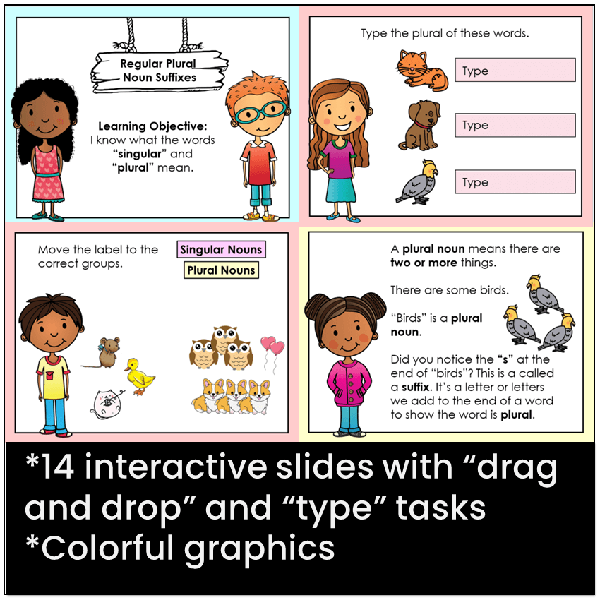 Regular Plural Nouns PowerPoint Google Slides Slideshow Worksheets ...