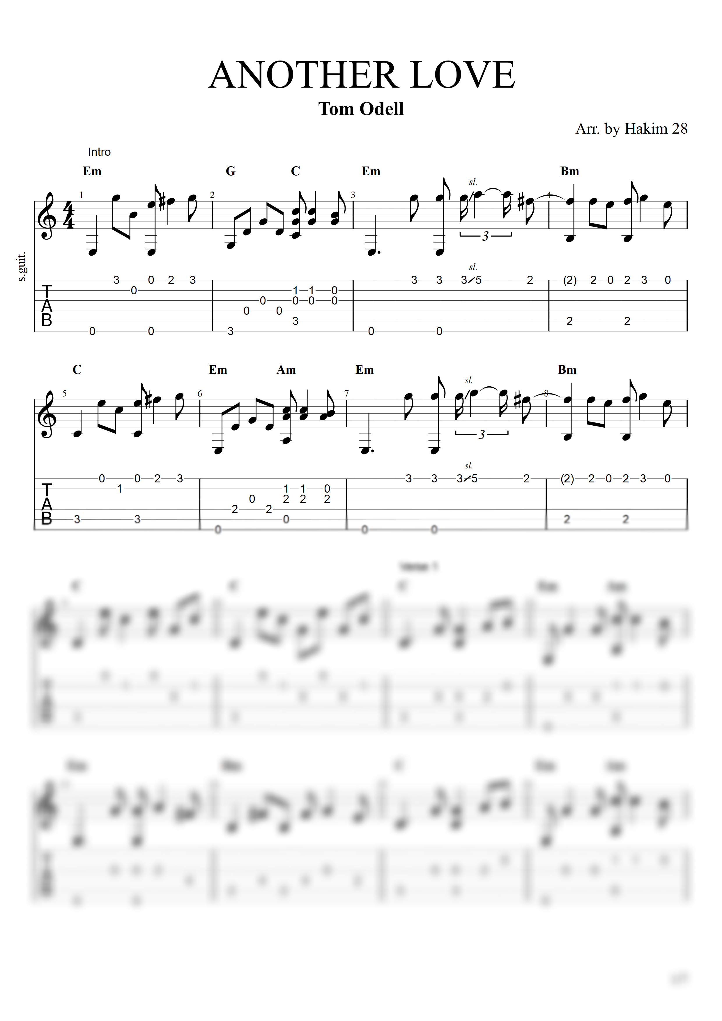 Tom Odell - Another Love (Tab) - Payhip