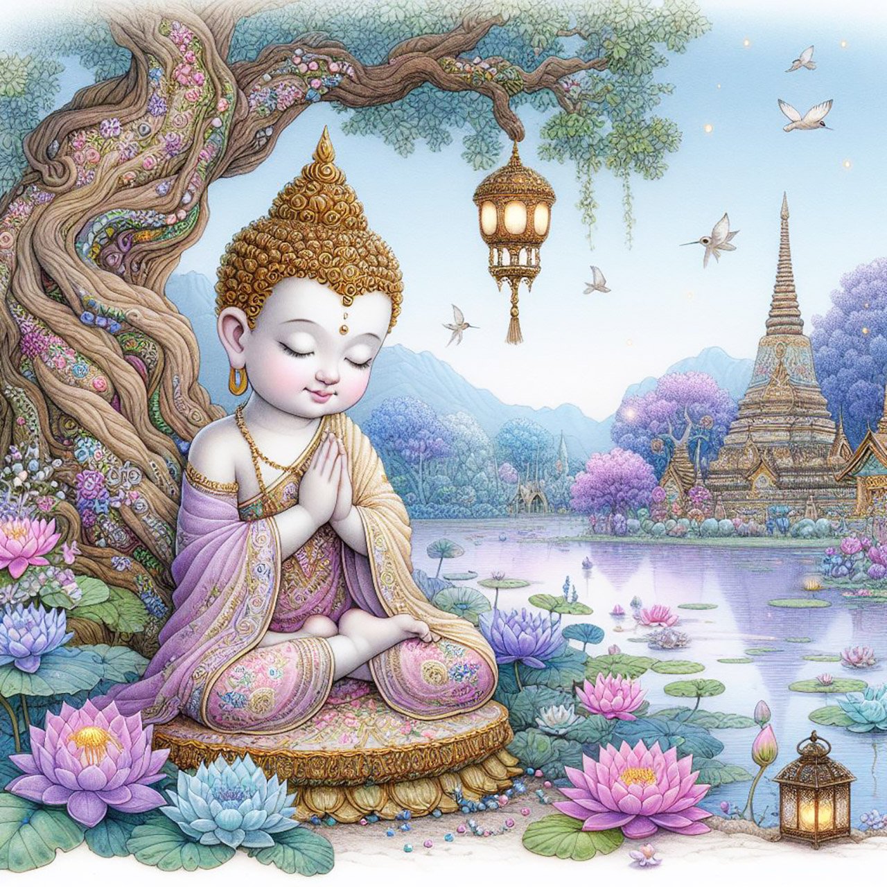 Buddha Child & Curly Tree Gold 9 - Payhip