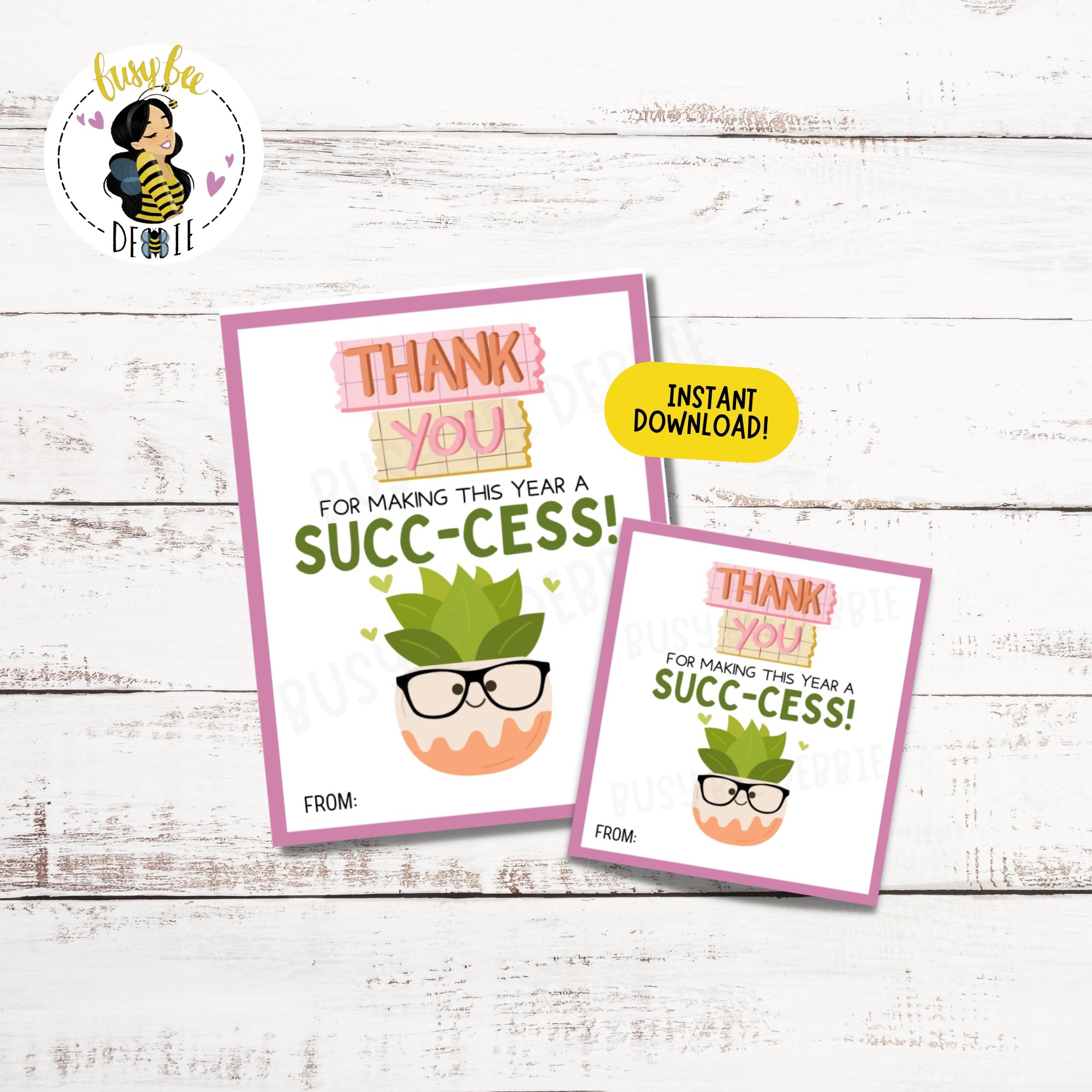 Succulent Teacher Appreciation Gift Tag | Printable Cards or Tags ...