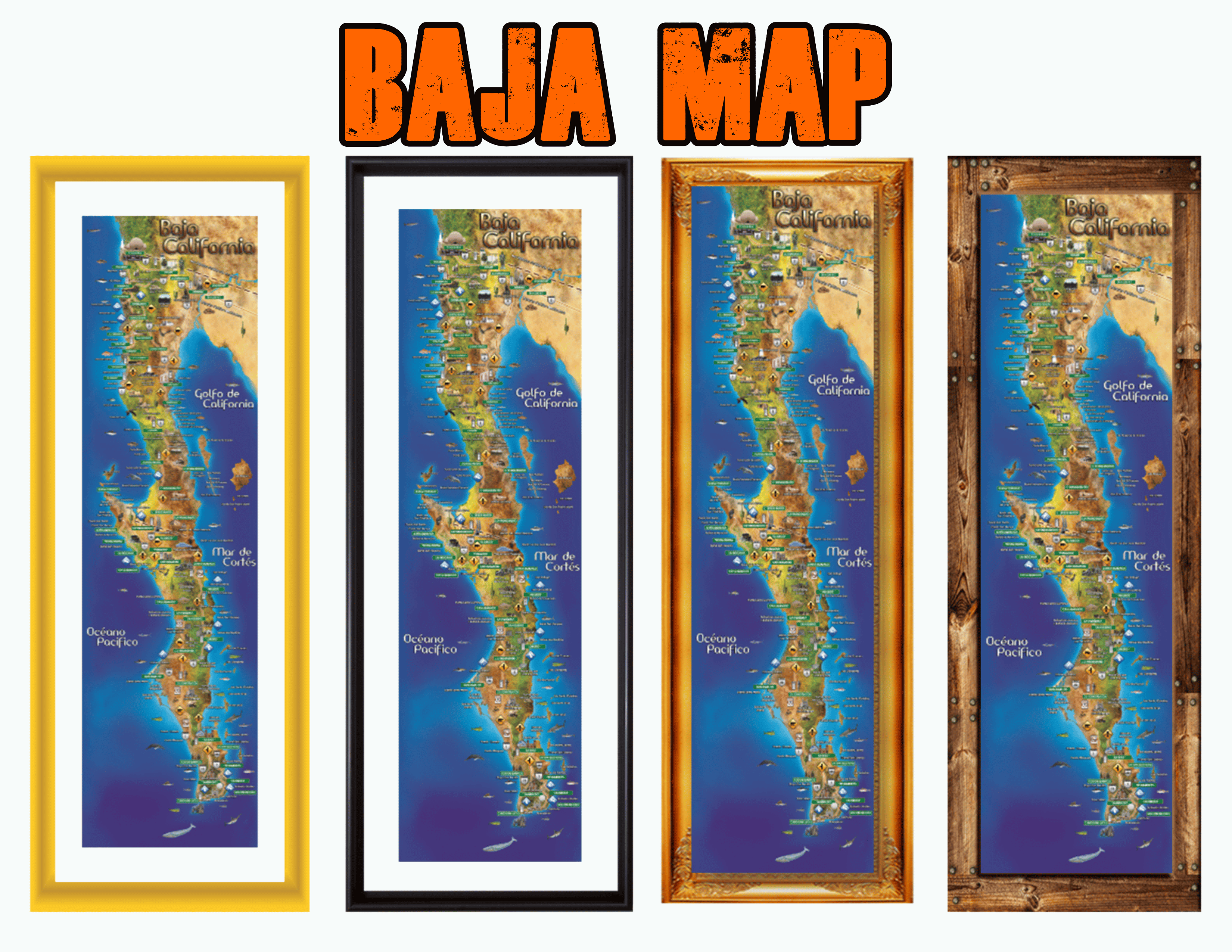 Baja Map Printed Baja California Mexico Map Full Color Map 3 PACK