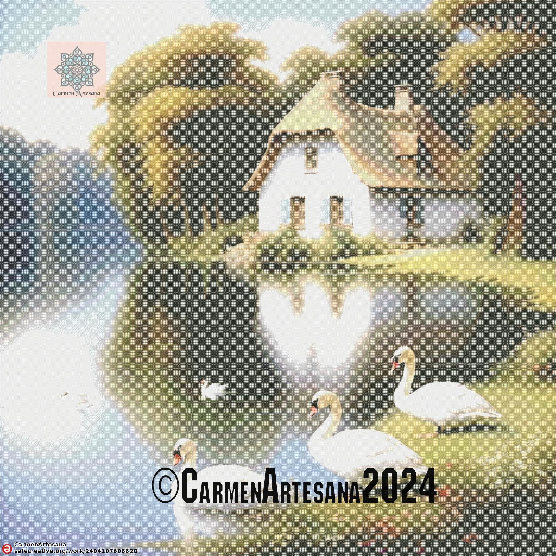 PDF cross stitch pattern, RIVERWALK, instant download, English/Español - Payhip