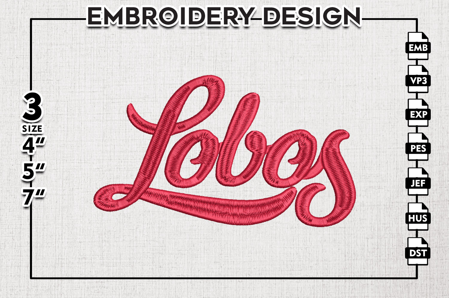NCAA Lobos Word Logo Embroidery Files, NCAA New Mexico Lobos Logo ...
