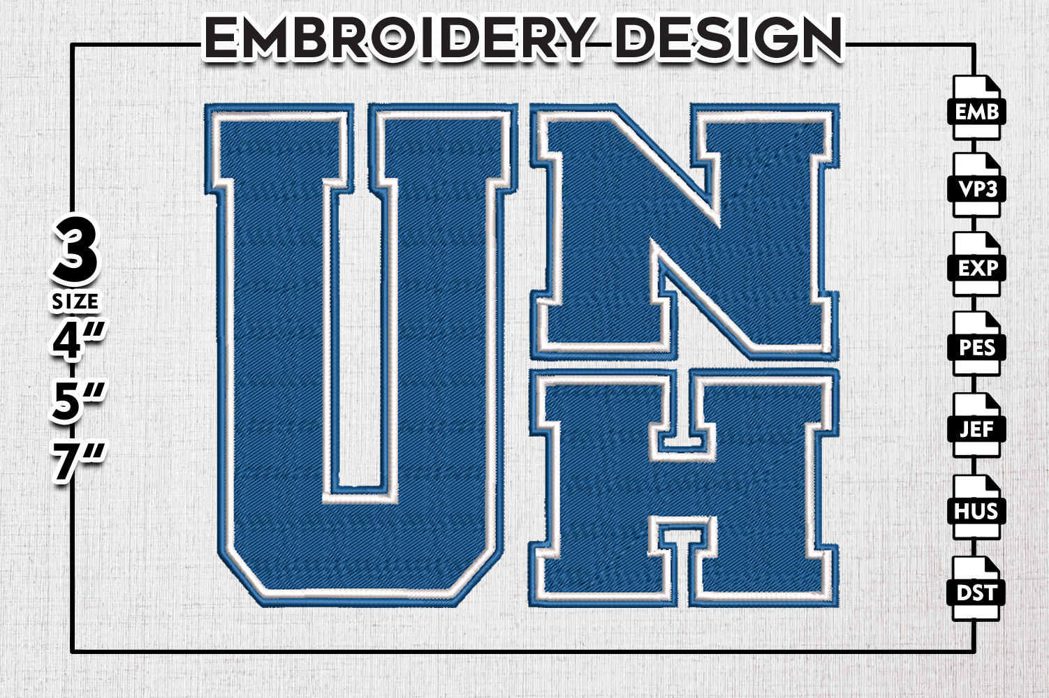 NCAA UNH Wildcats Wriitng Logo Emb Files, NCAA New Hampshire Wildcats ...