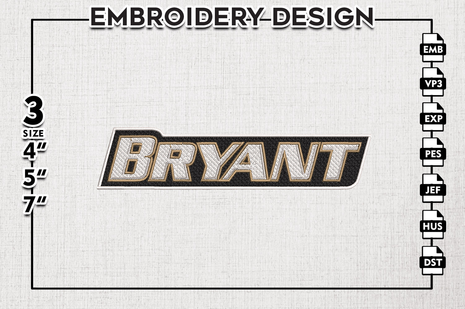 NCAA Bryant Bulldogs Word Logo Emb Files, NCAA Bryant Team Logo ...