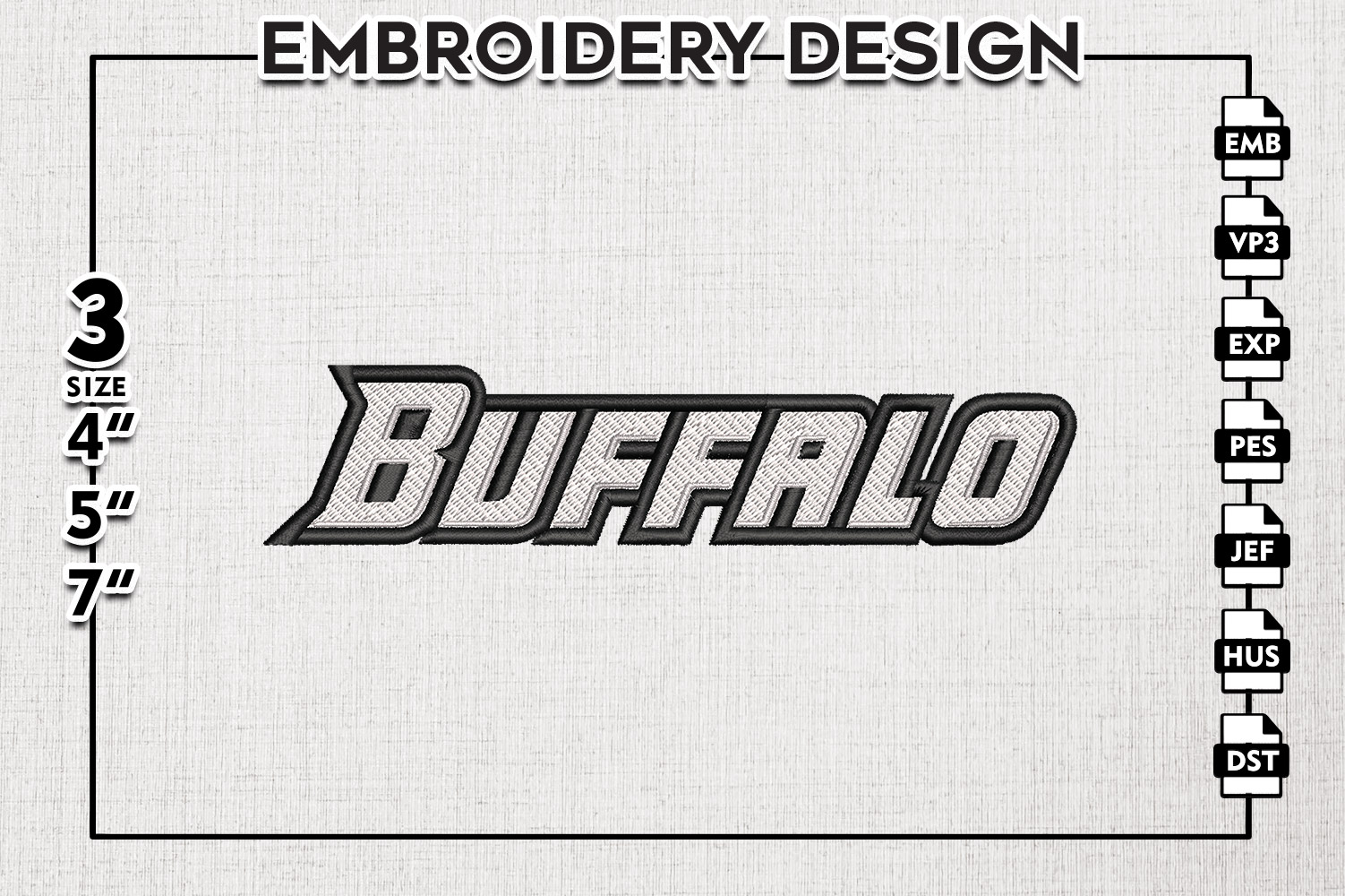 NCAA Buffalo Word Logo Emb Files, NCAA Buffalo Bulls Team Embroidery ...