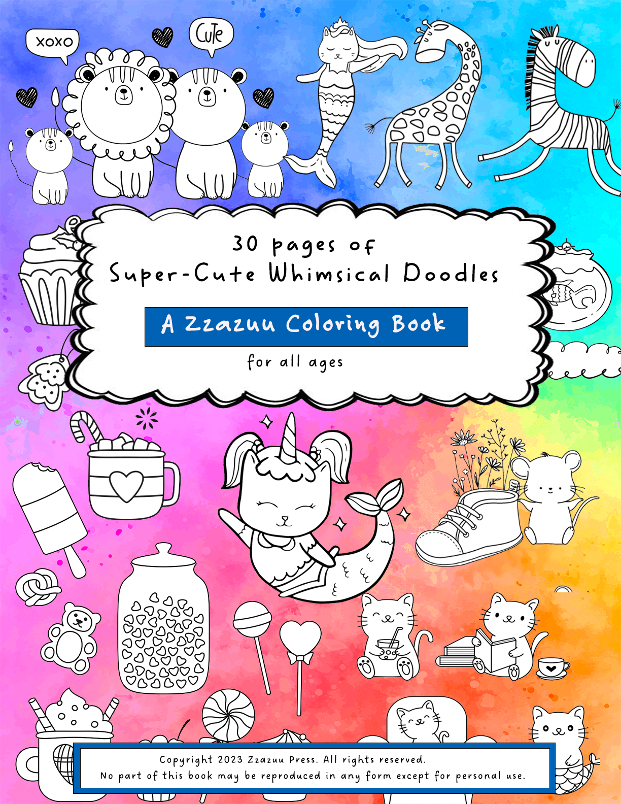 Free Download: Super-Cute Whimsical Doodles Coloring Book - Payhip