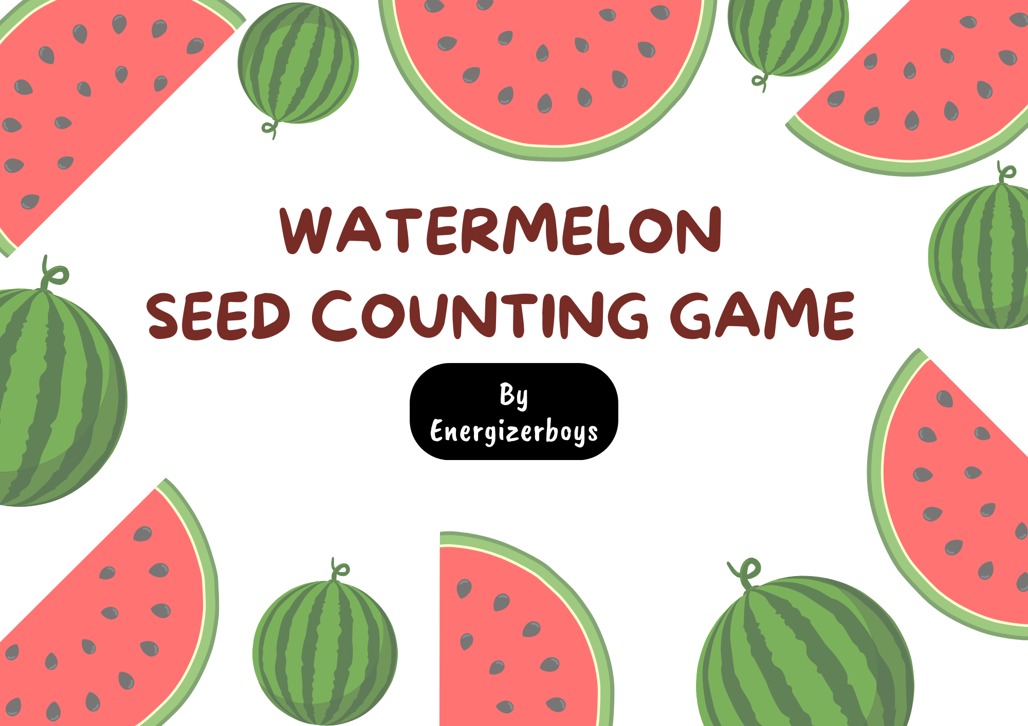 PDF/SOFTCOPY WATERMELON SEED COUNTING GAME NUMBERS1-20 WITH SEEDS ...