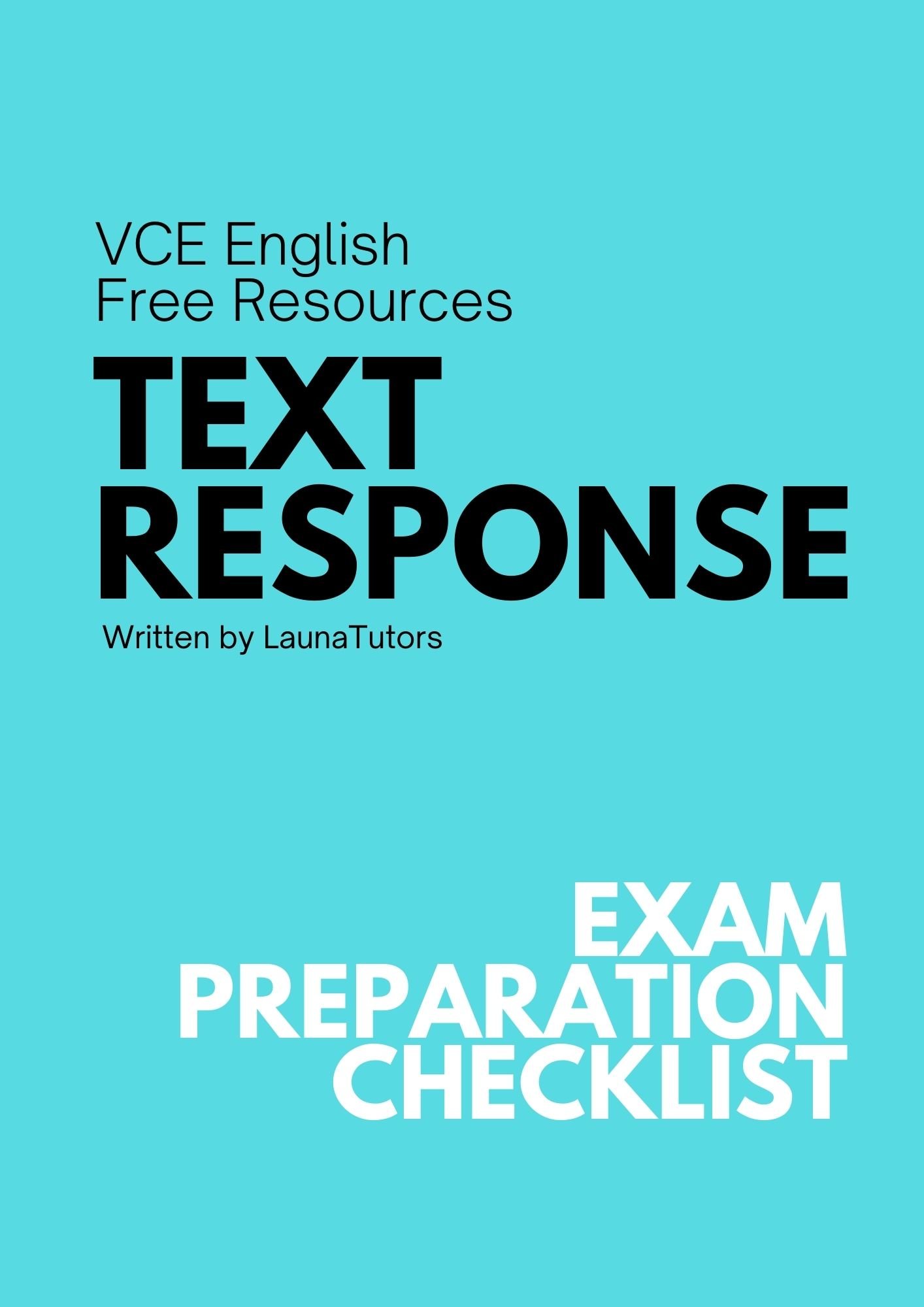 Text Response SAC/Exam Preparation Checklist