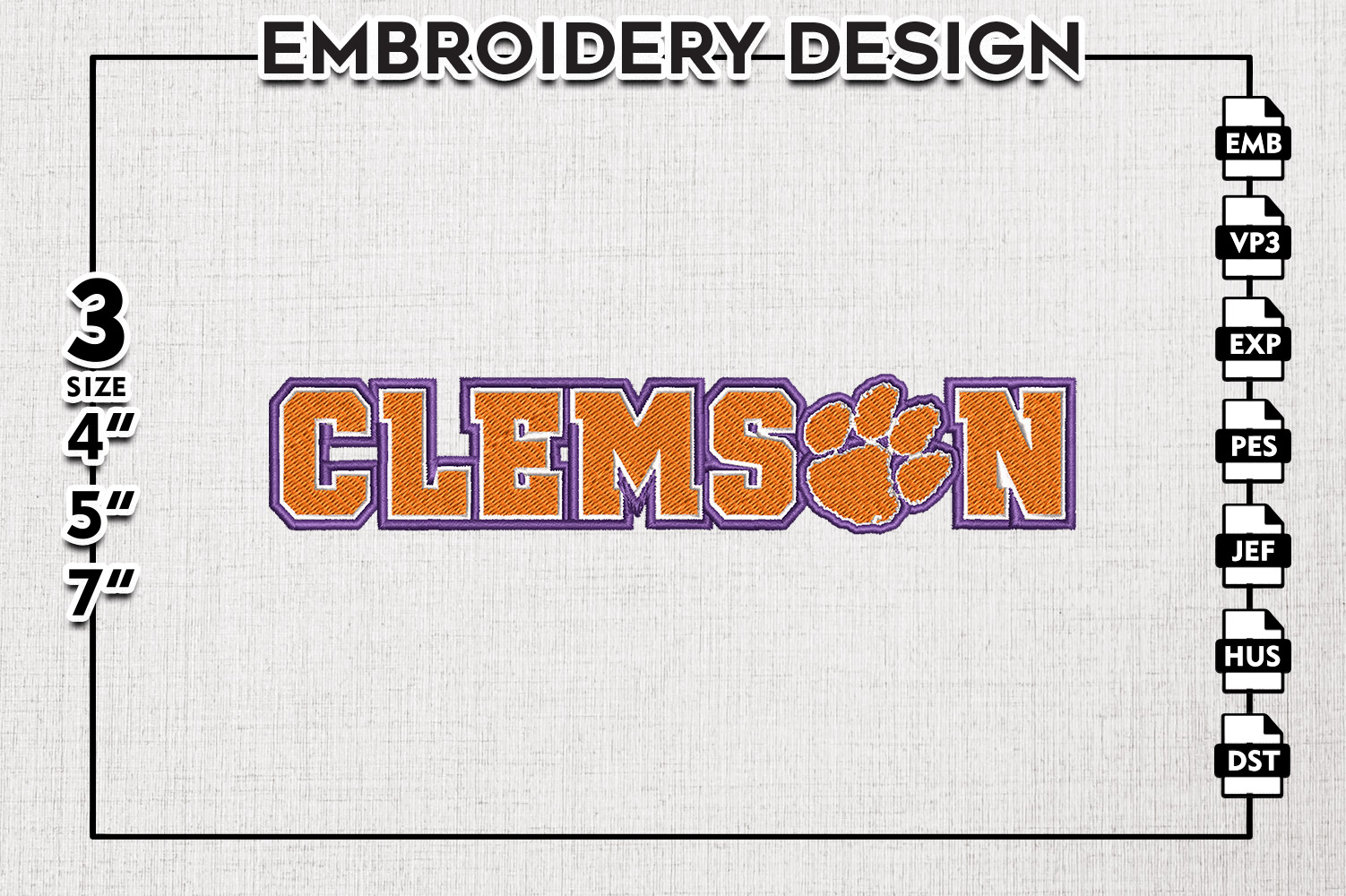 NCAA Clemson Tigers Word Logo Emb Files, NCAA Clemson Tigers Team ...