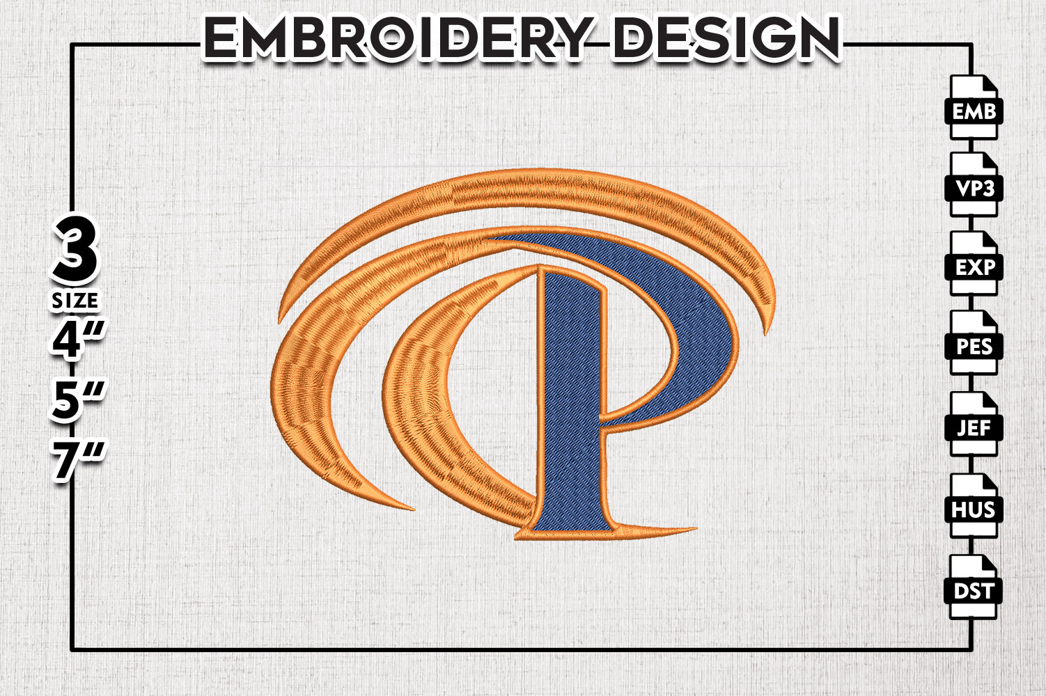 NCAA Pepperdine Waves P Word Logo Emb Files, NCAA Pepperdine Waves Team ...