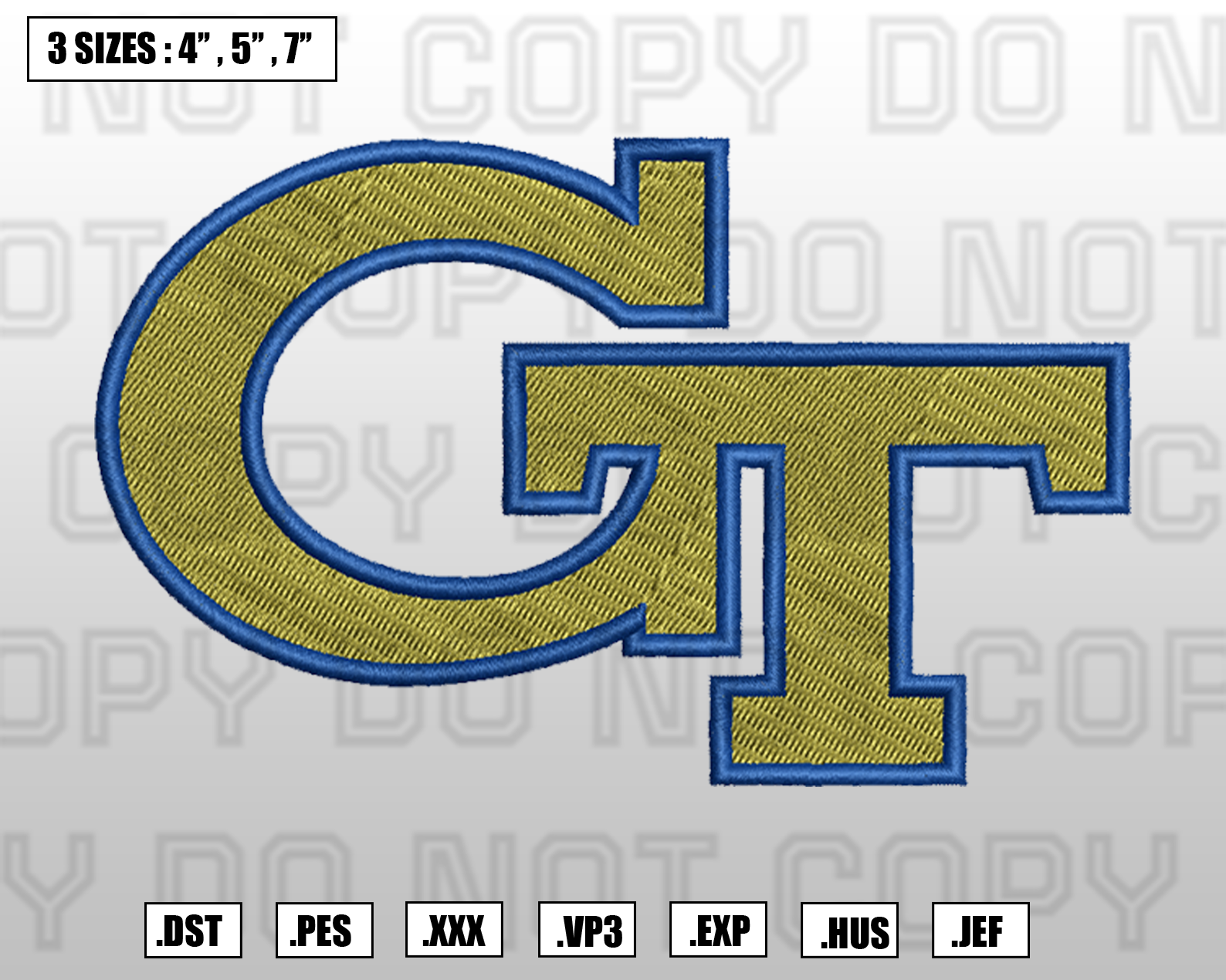 Georgia Tech Yellow Jackets Logo Embroidery Designs, Machine Embroidery ...