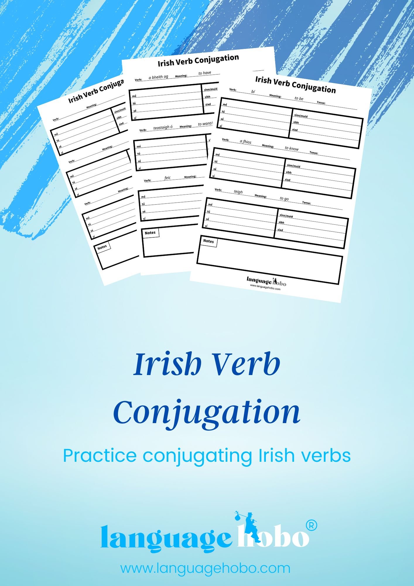 Irish Verb Conjugation Practice Worksheets [PDF Download] - Payhip