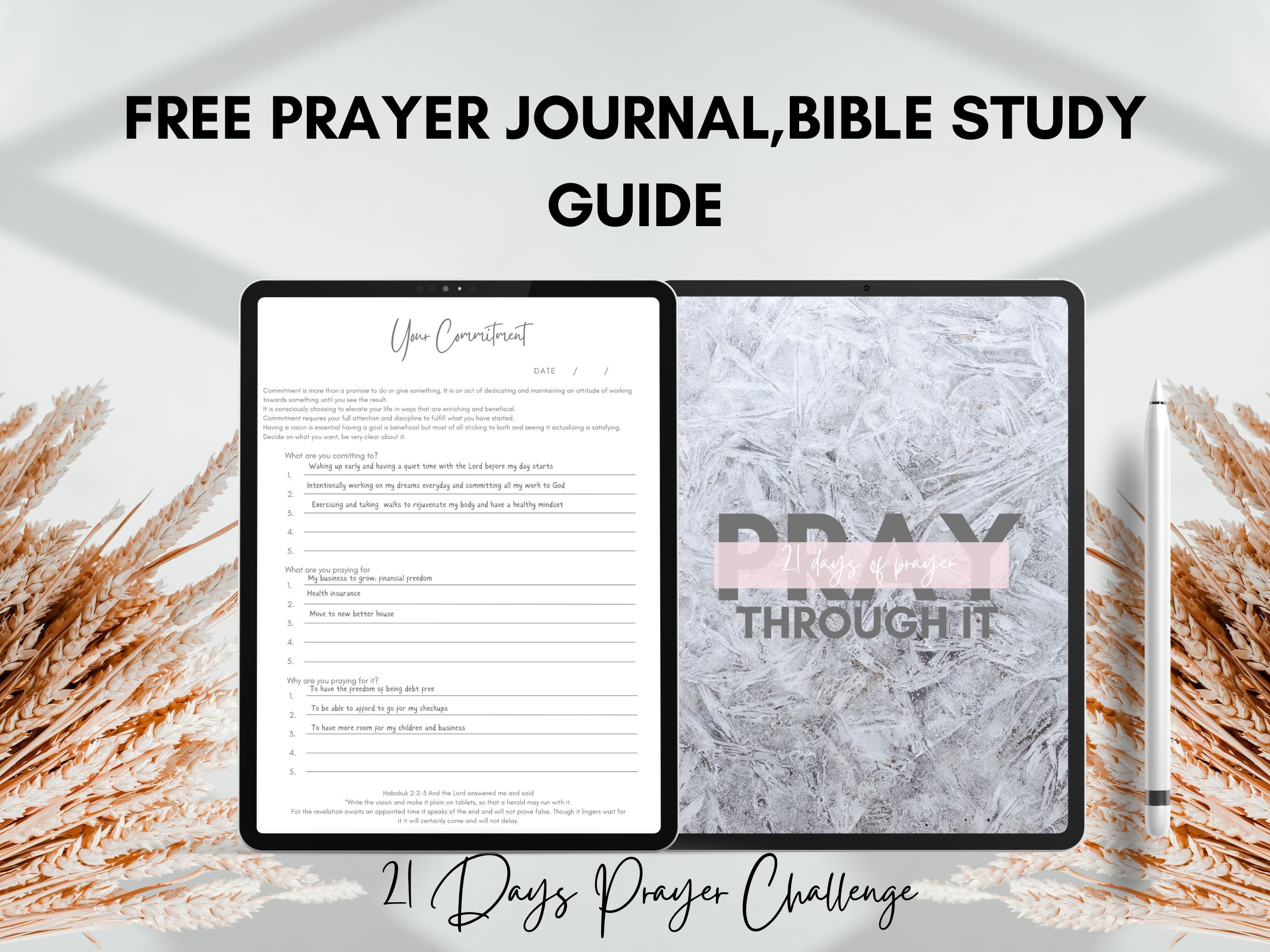 Free Digital Prayer Journal Planner Goodnotes 21 Days Daily Devotional ...