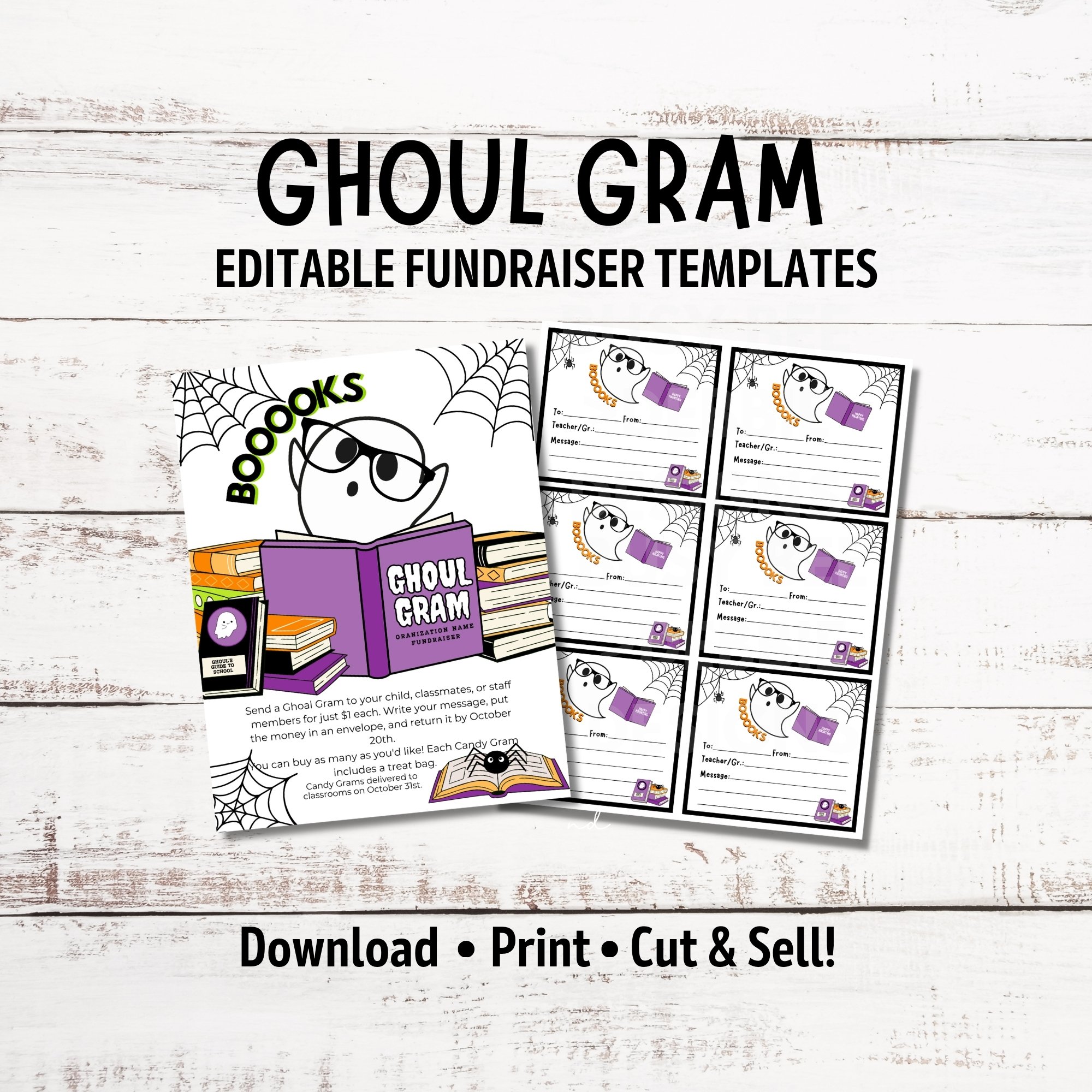 Editable Boo Grams Fundraiser Flyer | Halloween Candy Gram Fundraiser ...