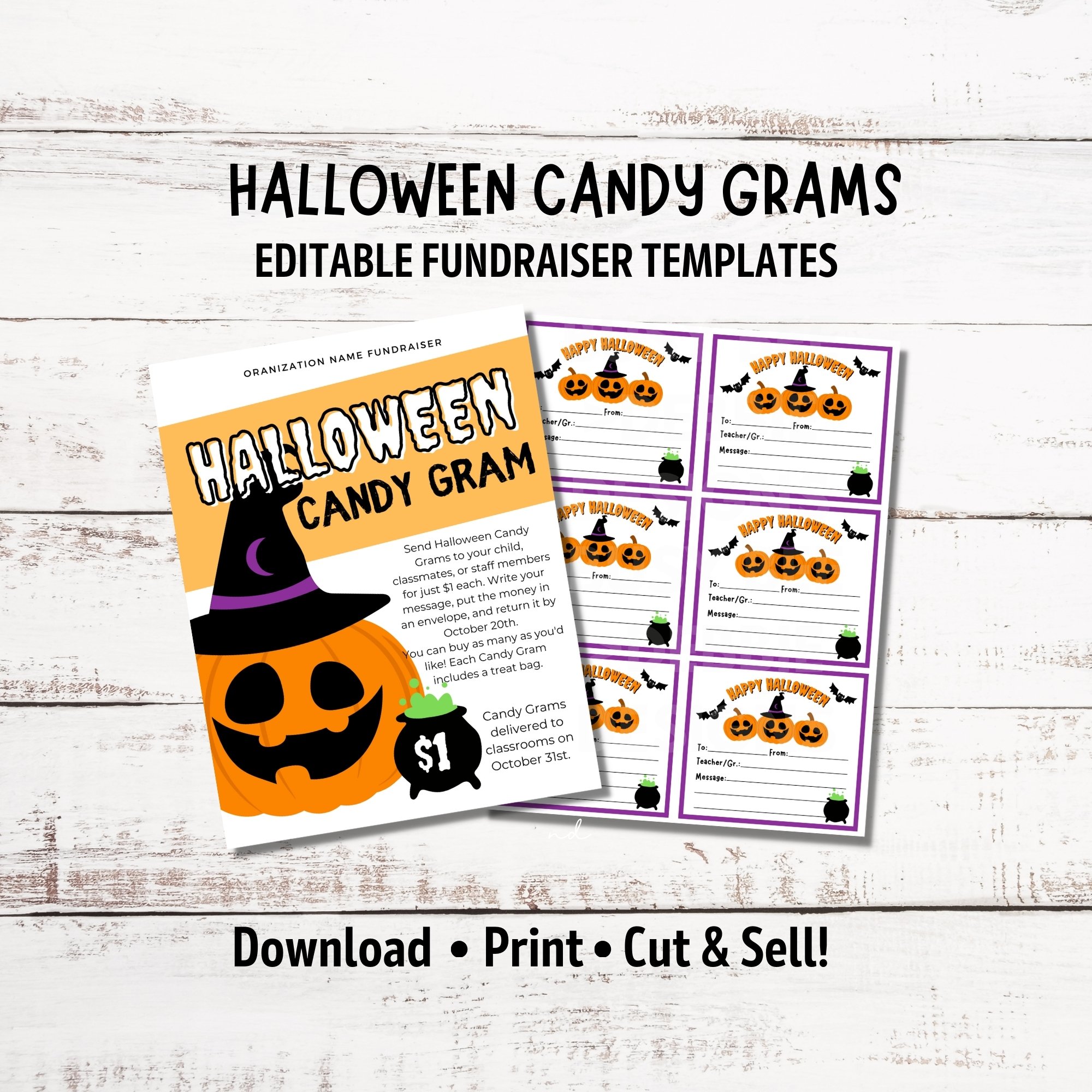 Editable Halloween Candy Gram Fundraiser Flyer | Halloween Pumpkin ...