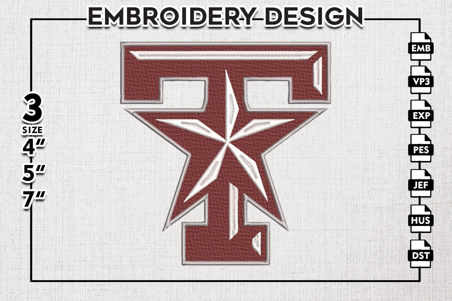 Texas A&M Aggies Team NCAA T Word Logo Emb Files, NCAA Texas A&M Aggies ...