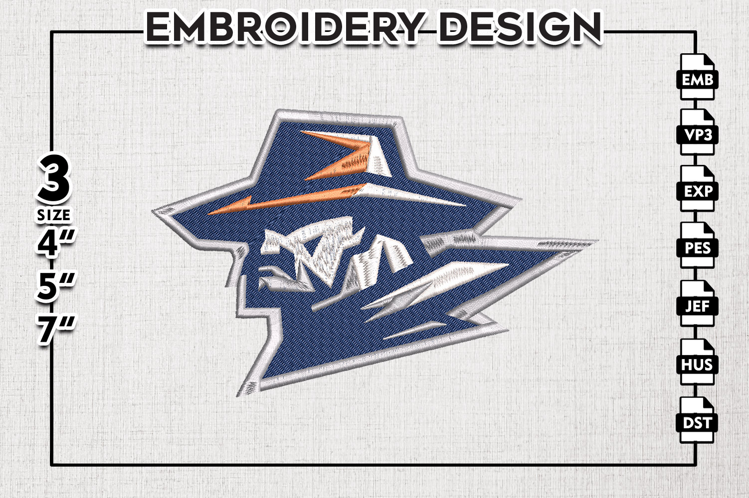 UTEP Miners Head Mascot Logo Emb Files, NCAA UTEP Miners Team ...