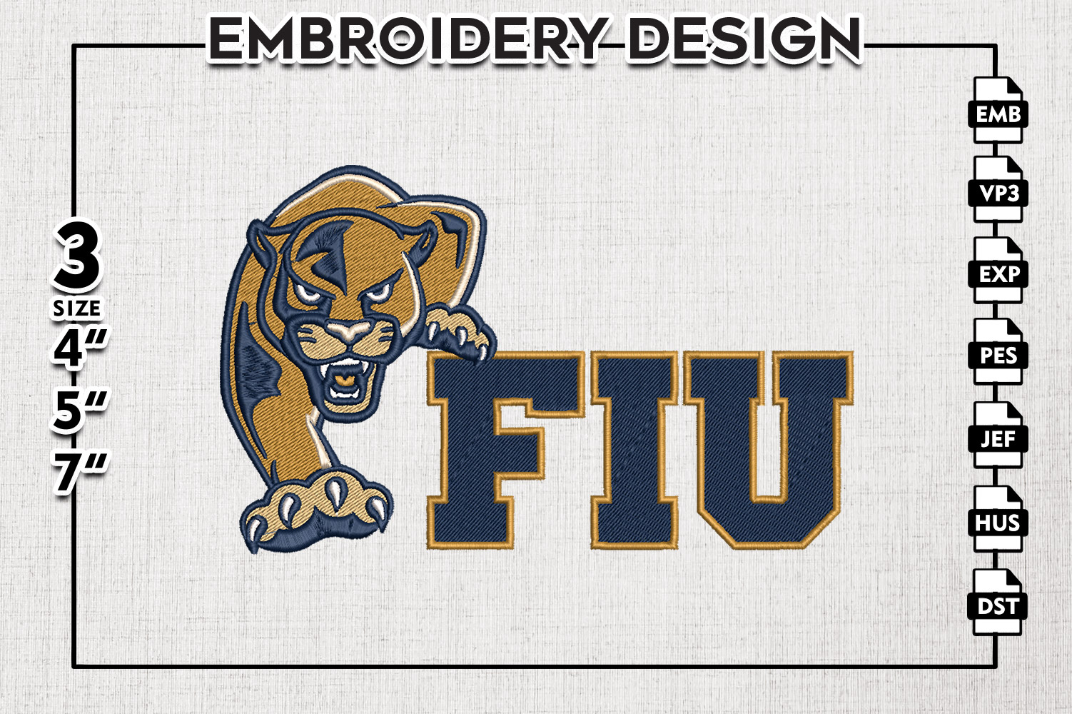 NCAA FIU Team Mascot Logo Emb Files, NCAA Florida International ...