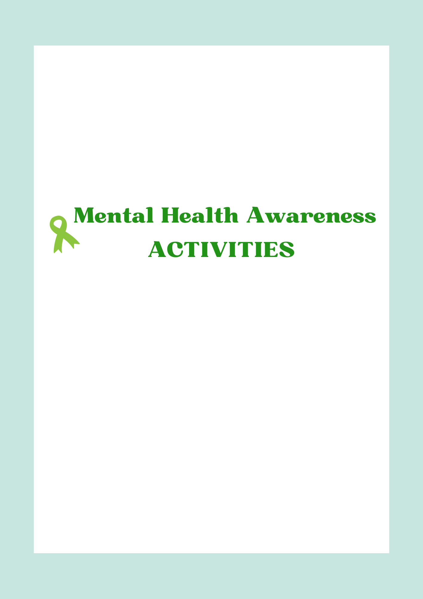Mental Health Awareness Activity Workbook - Payhip