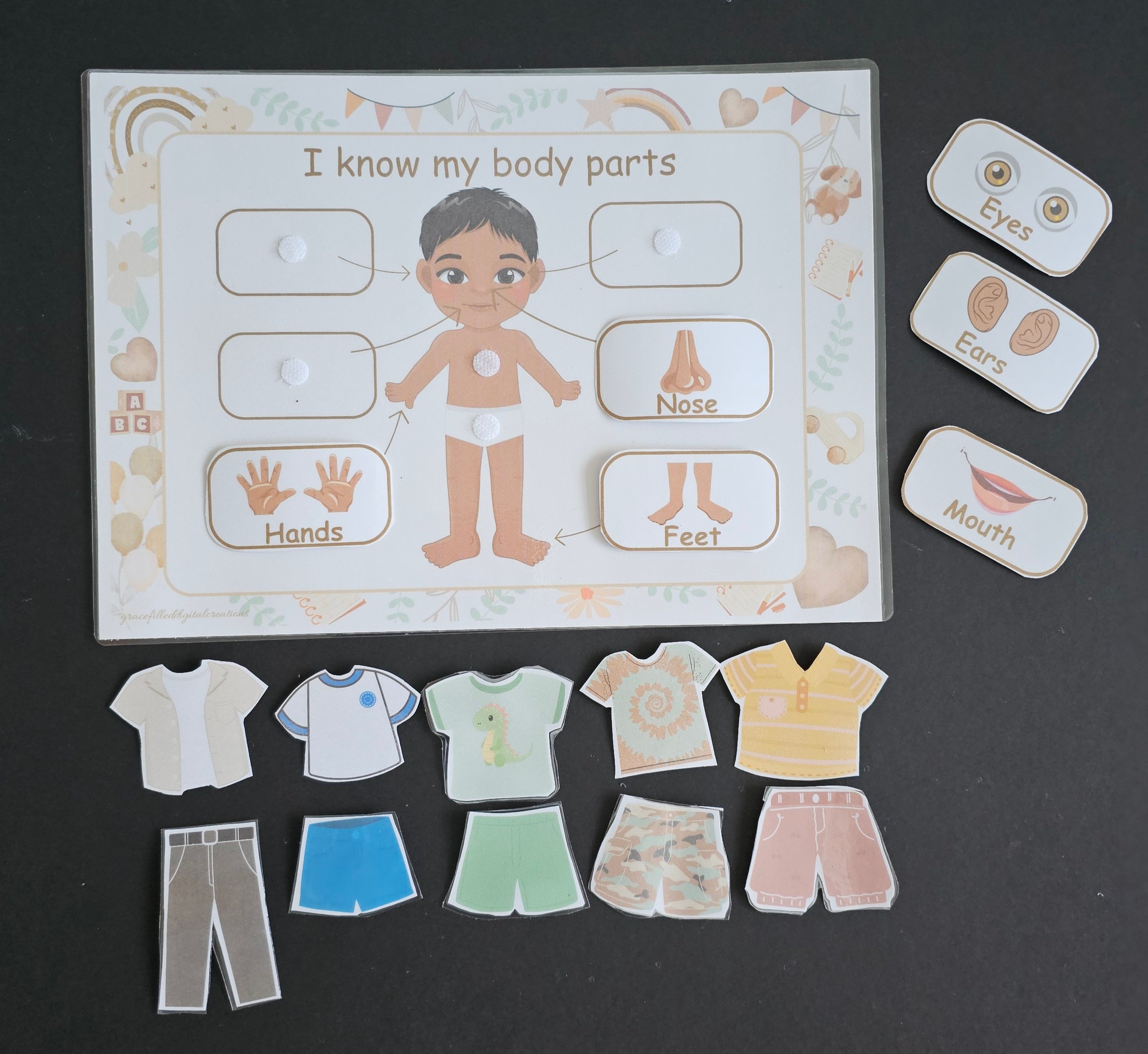 Body Parts Matching For Toddlers, Body Parts Activity, Body Parts ...