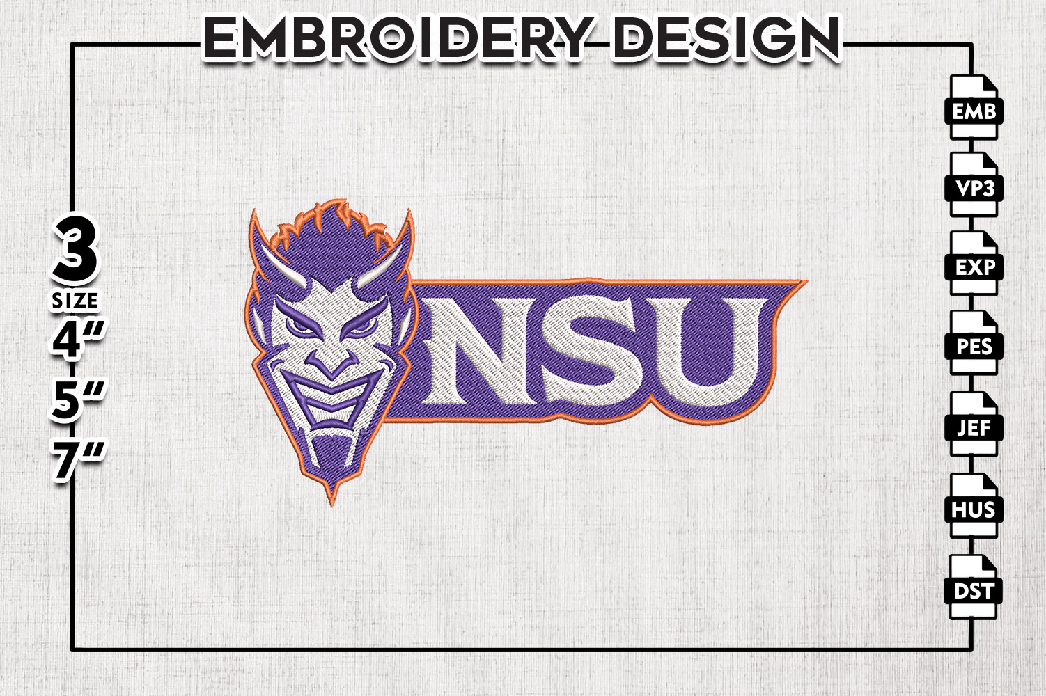 Northwestern State Demons NCAA Mascot Logo Emb Files, NCAA Northwestern ...