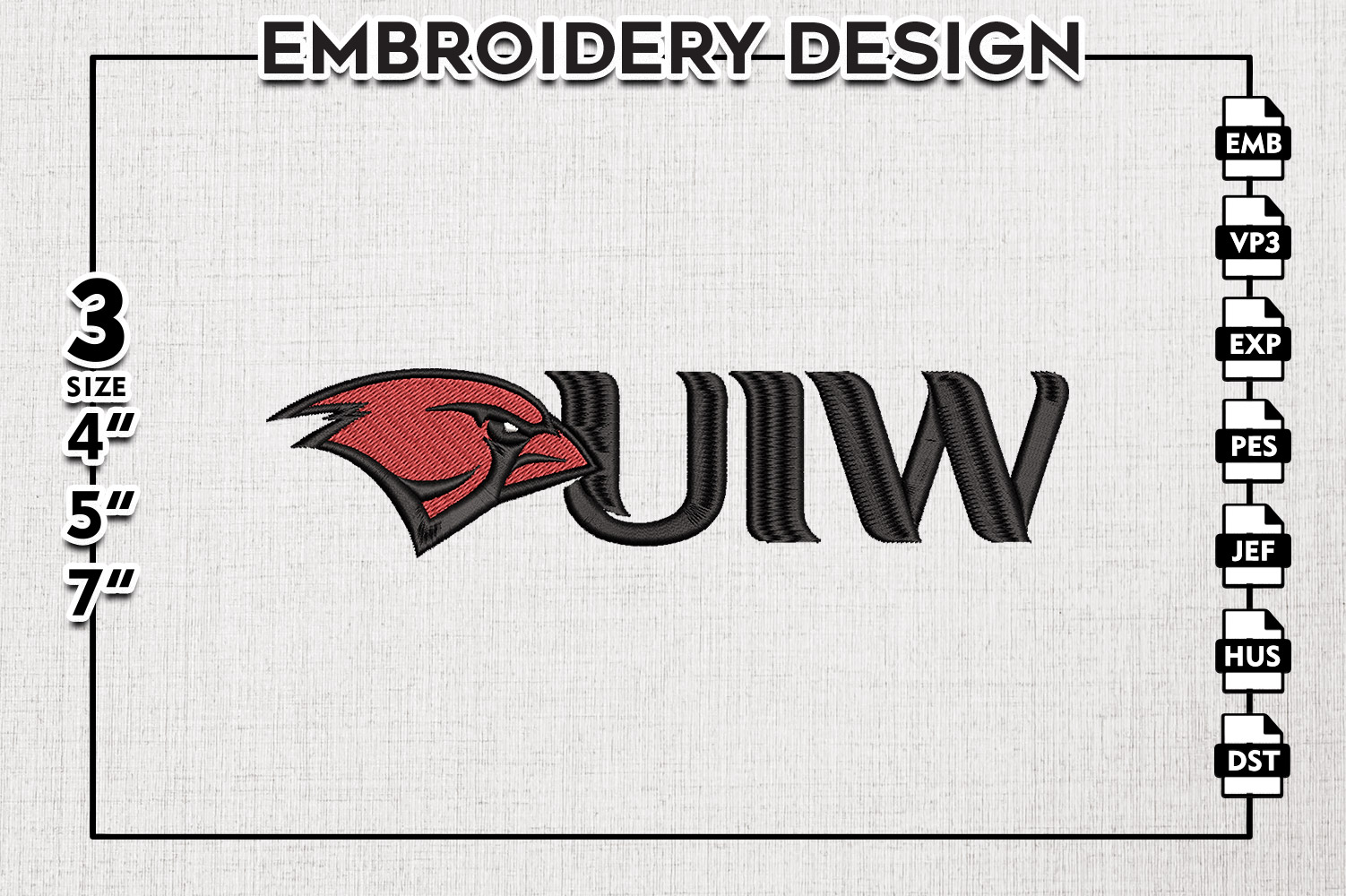 Incarnate Word Cardinals UIW Word Logo Emb Files, NCAA Incarnate Word ...