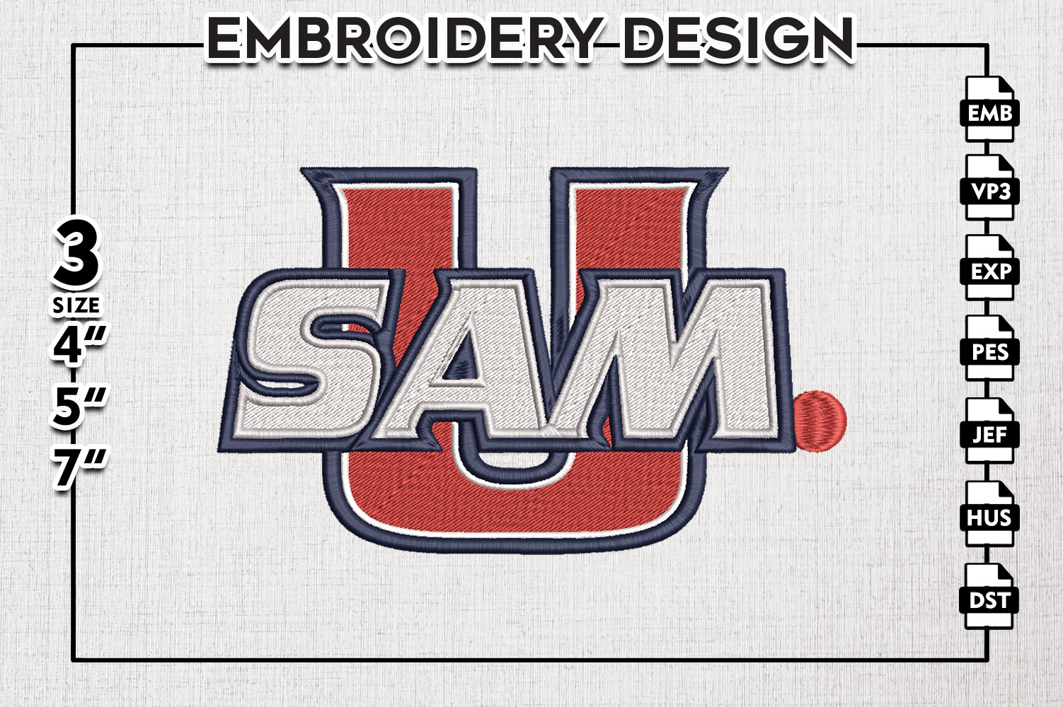 NCAA Samford Bulldogs USam Word Logo Emb Files, NCAA Samford Bulldogs ...