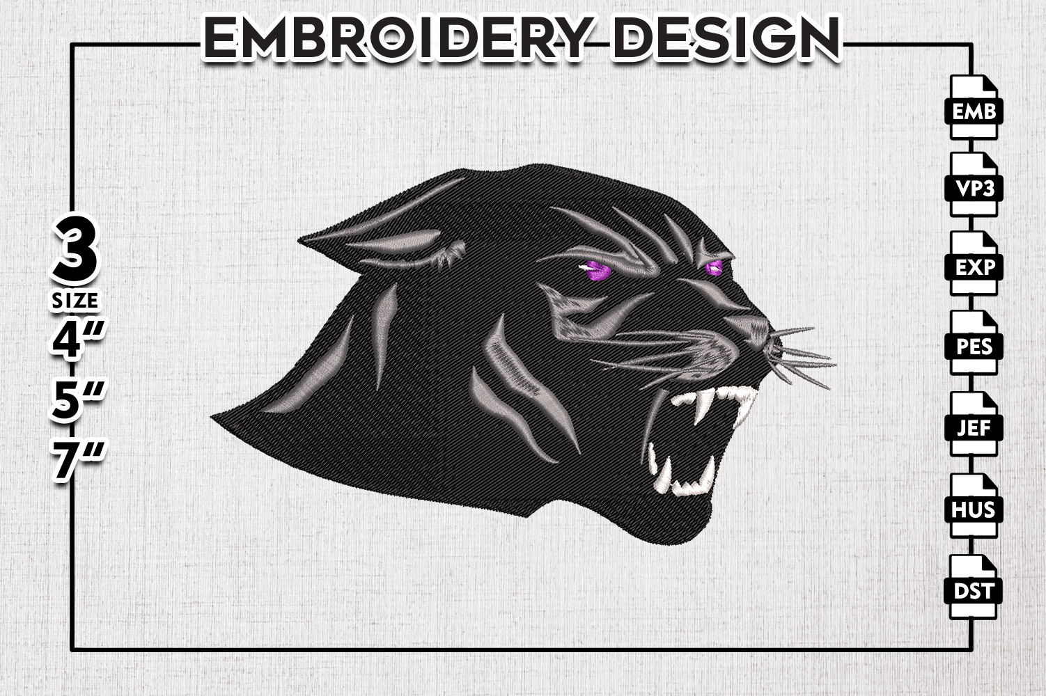 NCAA Prairie View A&M Panthers Head Mascot Logo Emb Files, NCAA Prairie ...