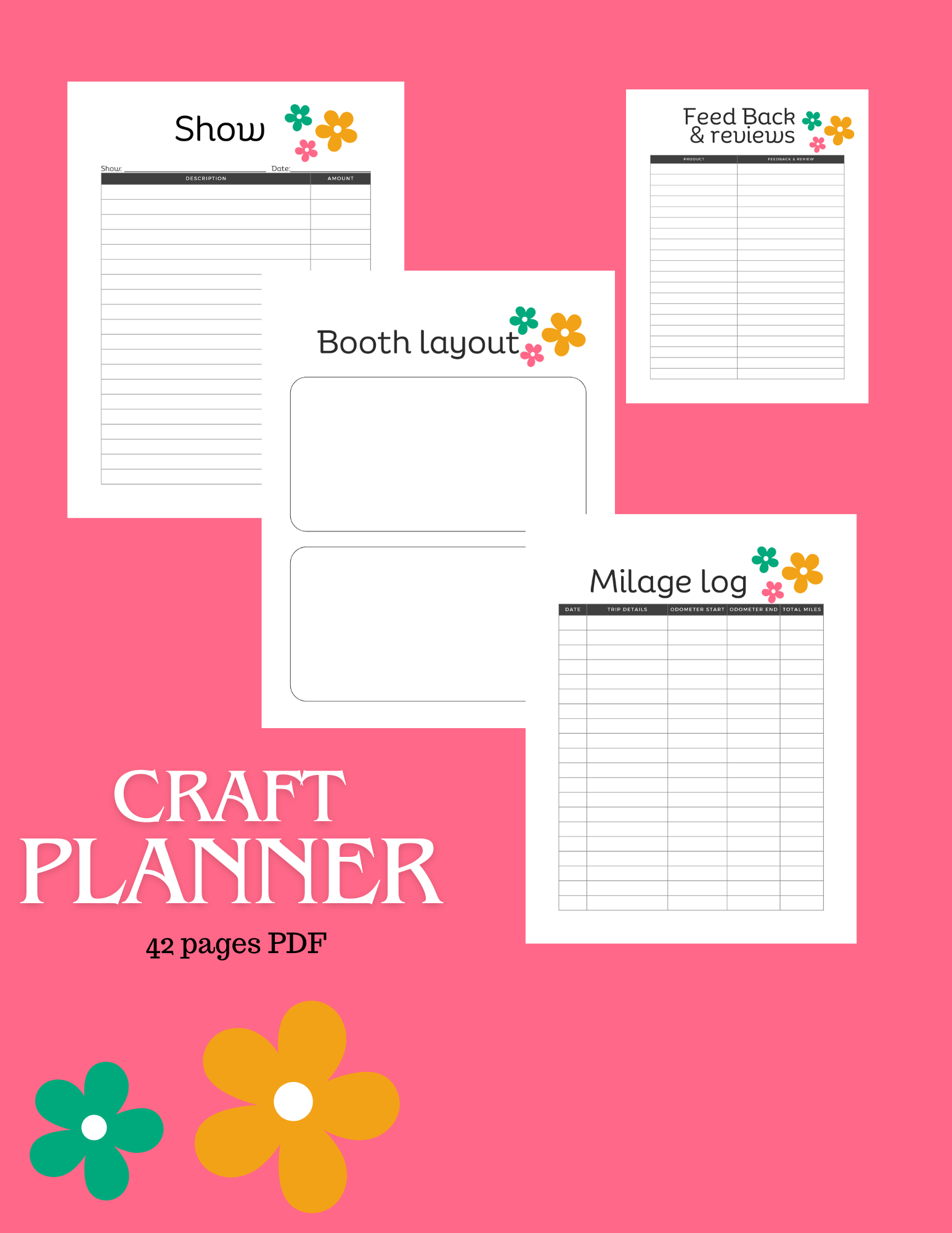 Craft Show Planner Printable - Payhip