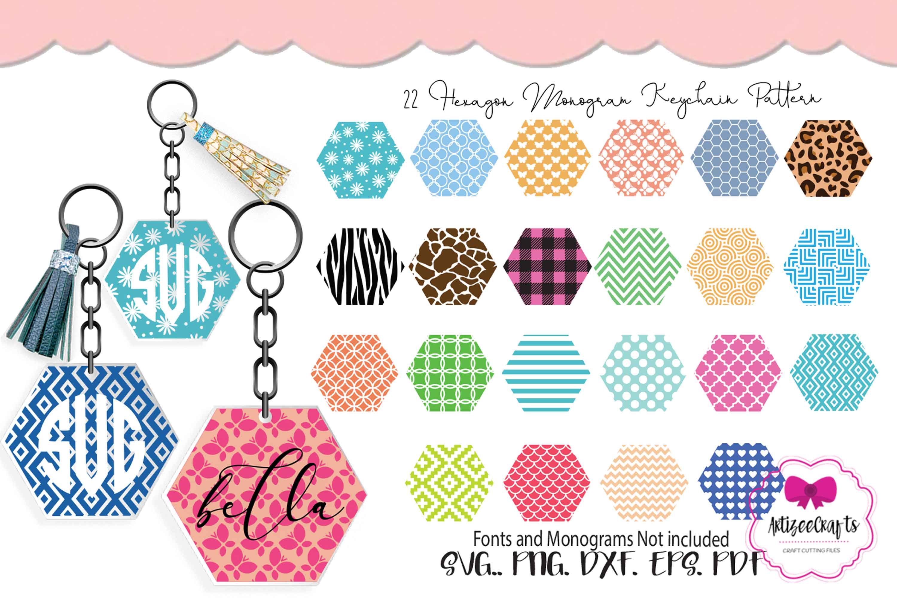 Hexagon Key Chain Pattern, Hexagon SVG, Keychain Pattern - Payhip